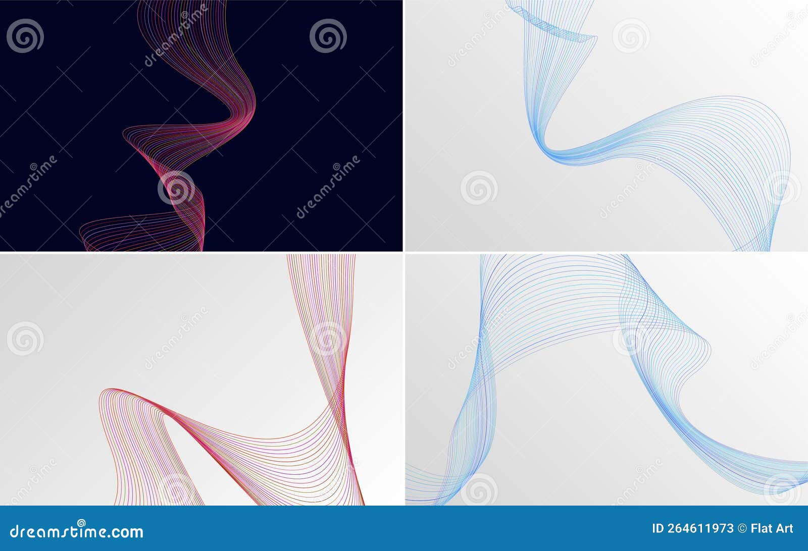 Collection of Geometric Minimal Lines Pattern Set Stock Vector ...