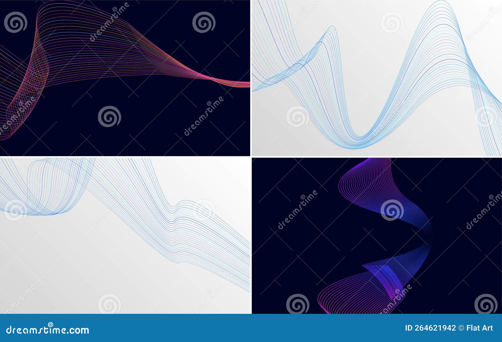 Collection of Geometric Minimal Lines Pattern Set Stock Vector ...