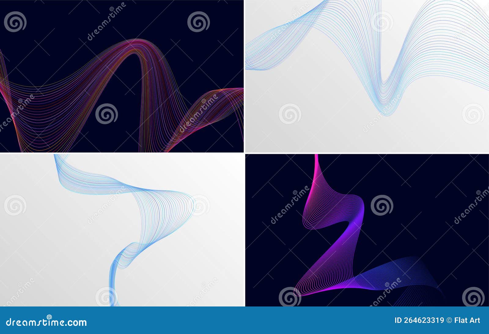 Collection of Geometric Minimal Lines Pattern Set Stock Vector ...