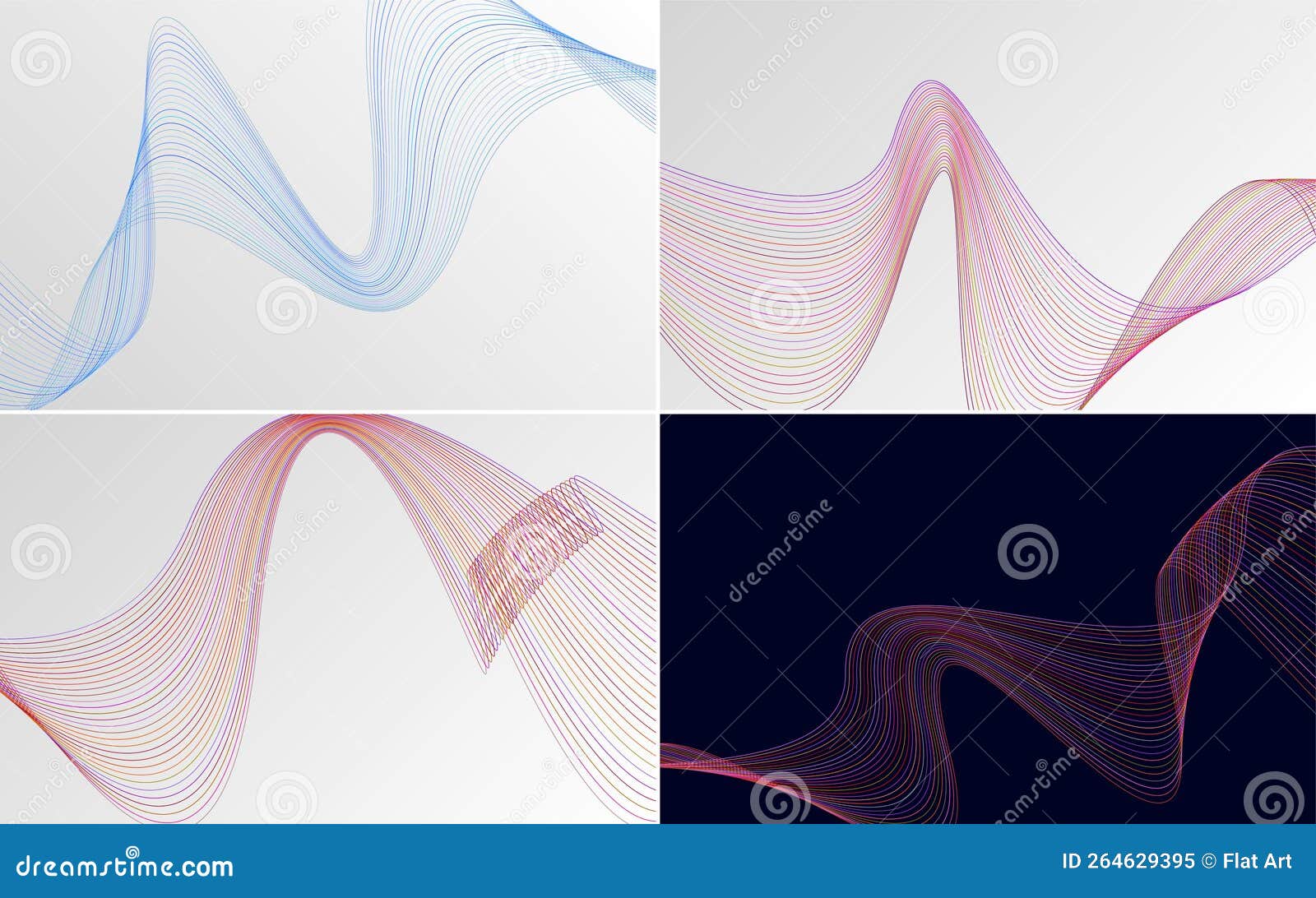 Collection of Geometric Minimal Lines Pattern Set Stock Vector ...