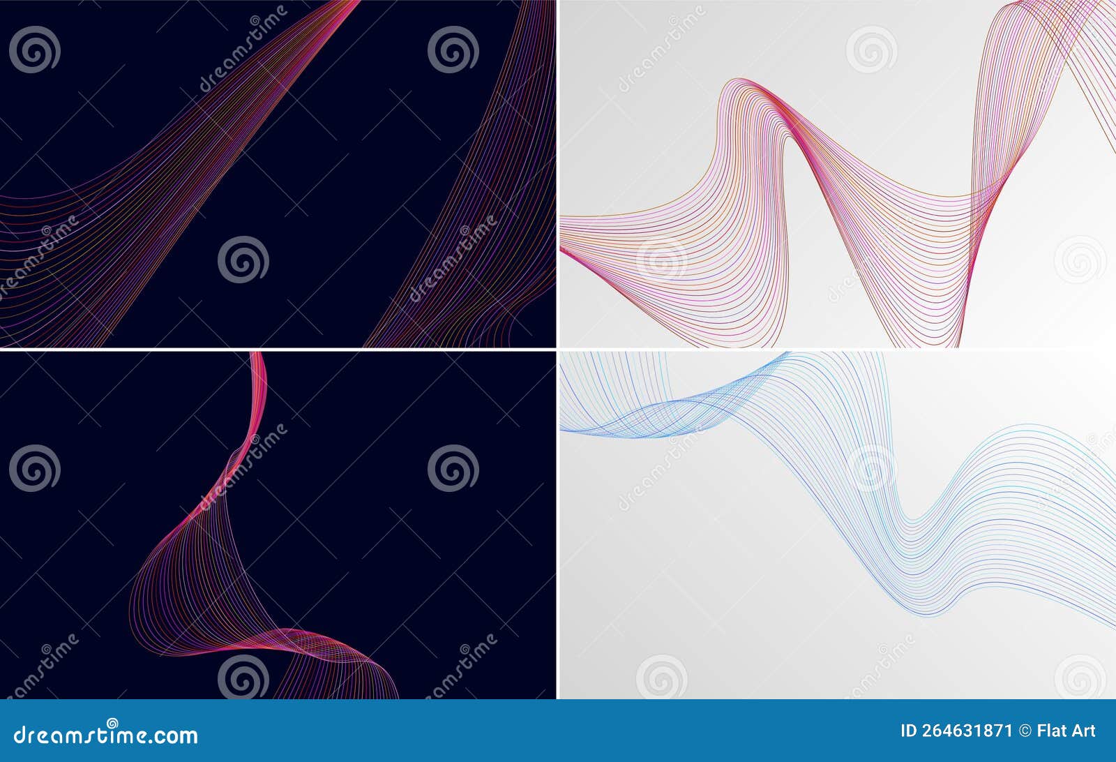 Collection of Geometric Minimal Lines Pattern Set Stock Vector ...
