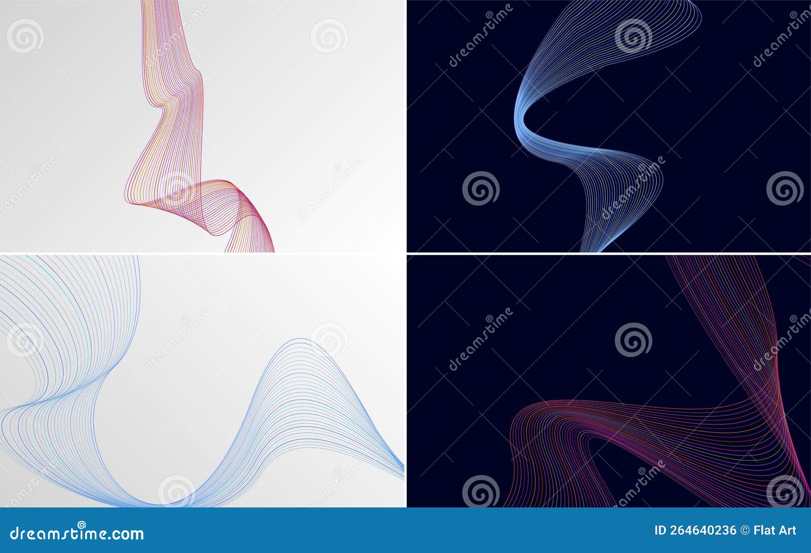 Collection of Geometric Minimal Lines Pattern Set Stock Vector ...