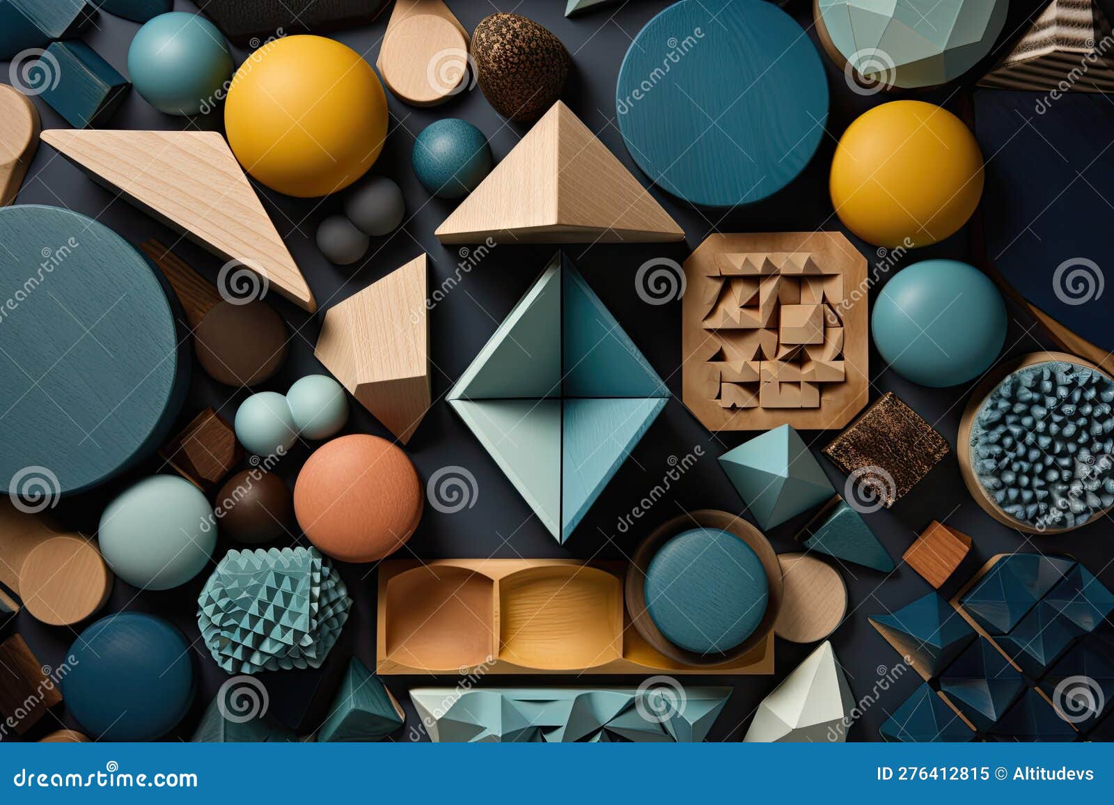 A Collection of Geometric Shapes in Different Colors and Textures Stock ...