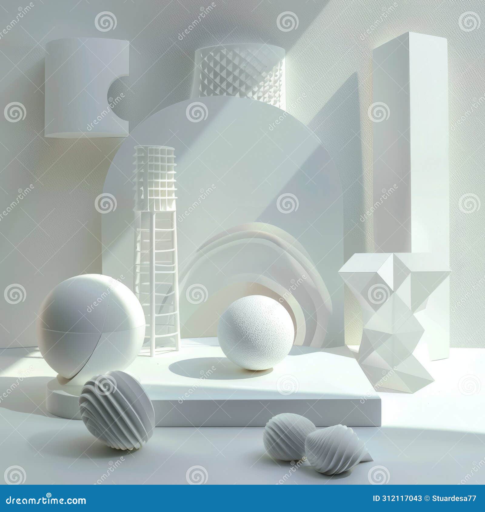Abstract Geometric Object Arrangement Stock Illustration - Illustration ...