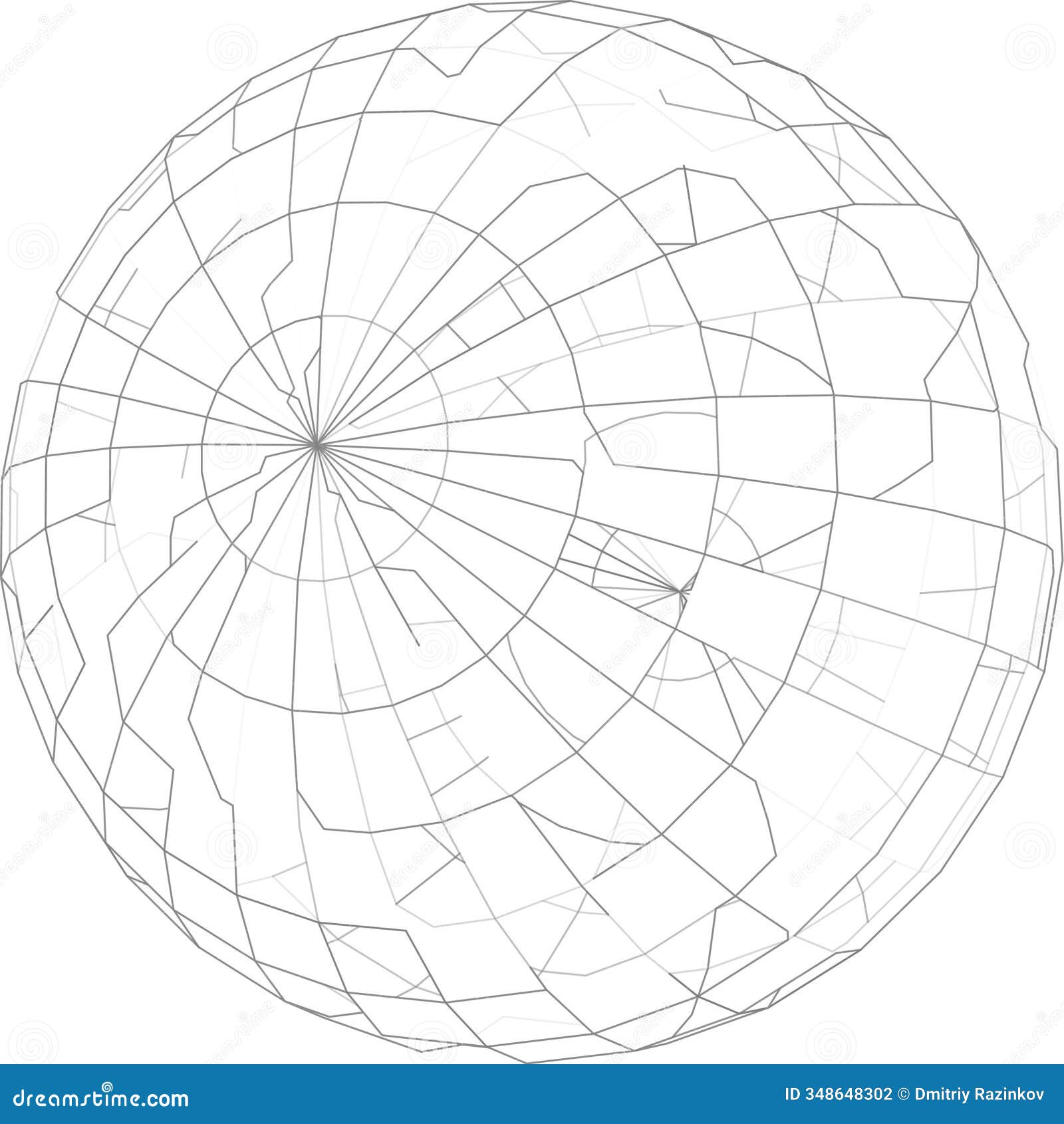 Geometric Wireframe Spheres on White Background Stock Illustration ...
