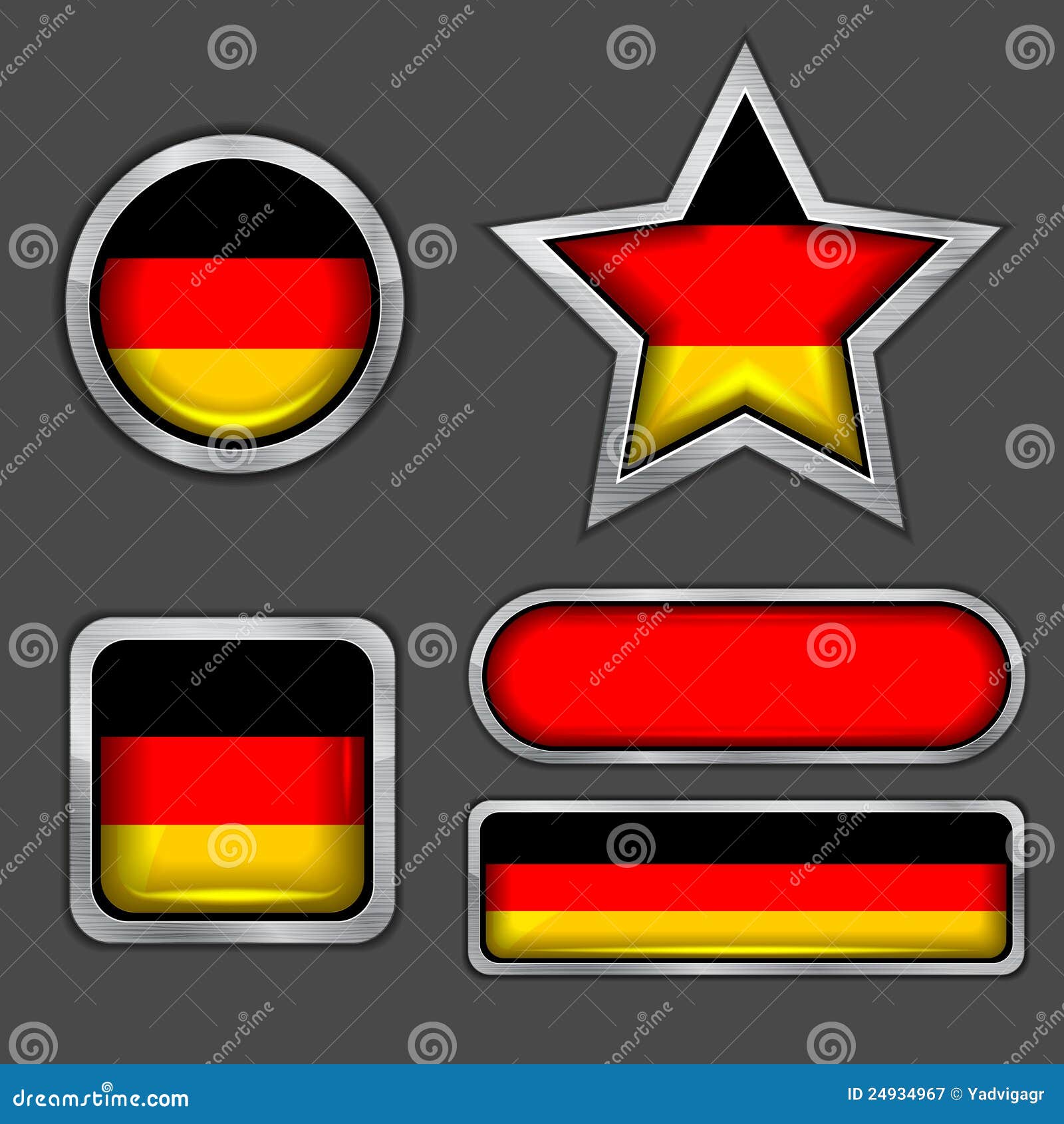 Collection of German Flag Icons Stock Vector - Illustration of glossy ...