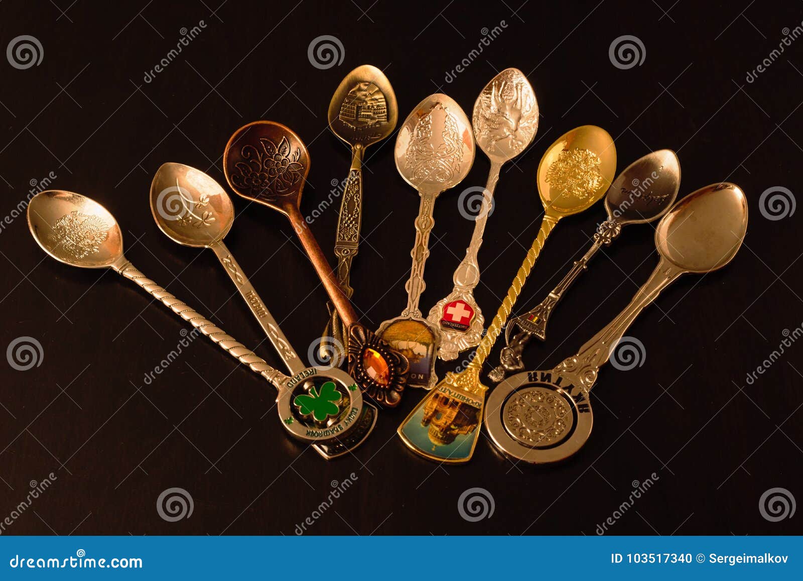 Collection of Gift Spoons from Different Countries Editorial Image ...