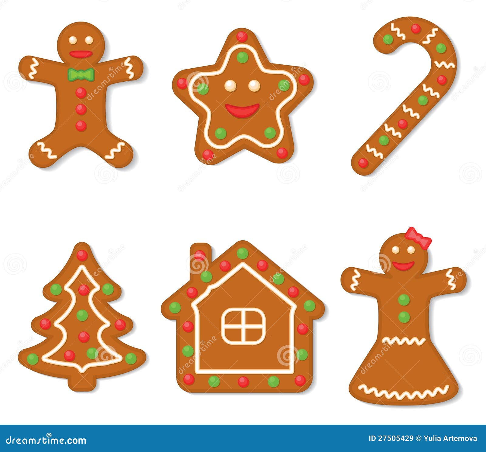 Collection of Gingerbread Figures Stock Vector - Illustration of sock ...