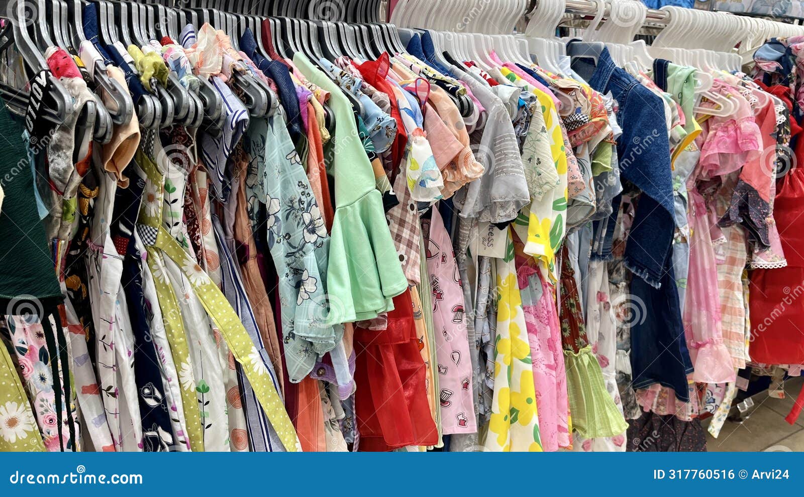 Dresses are Properly Arranged in the Cloth Shop Stock Photo - Image of ...