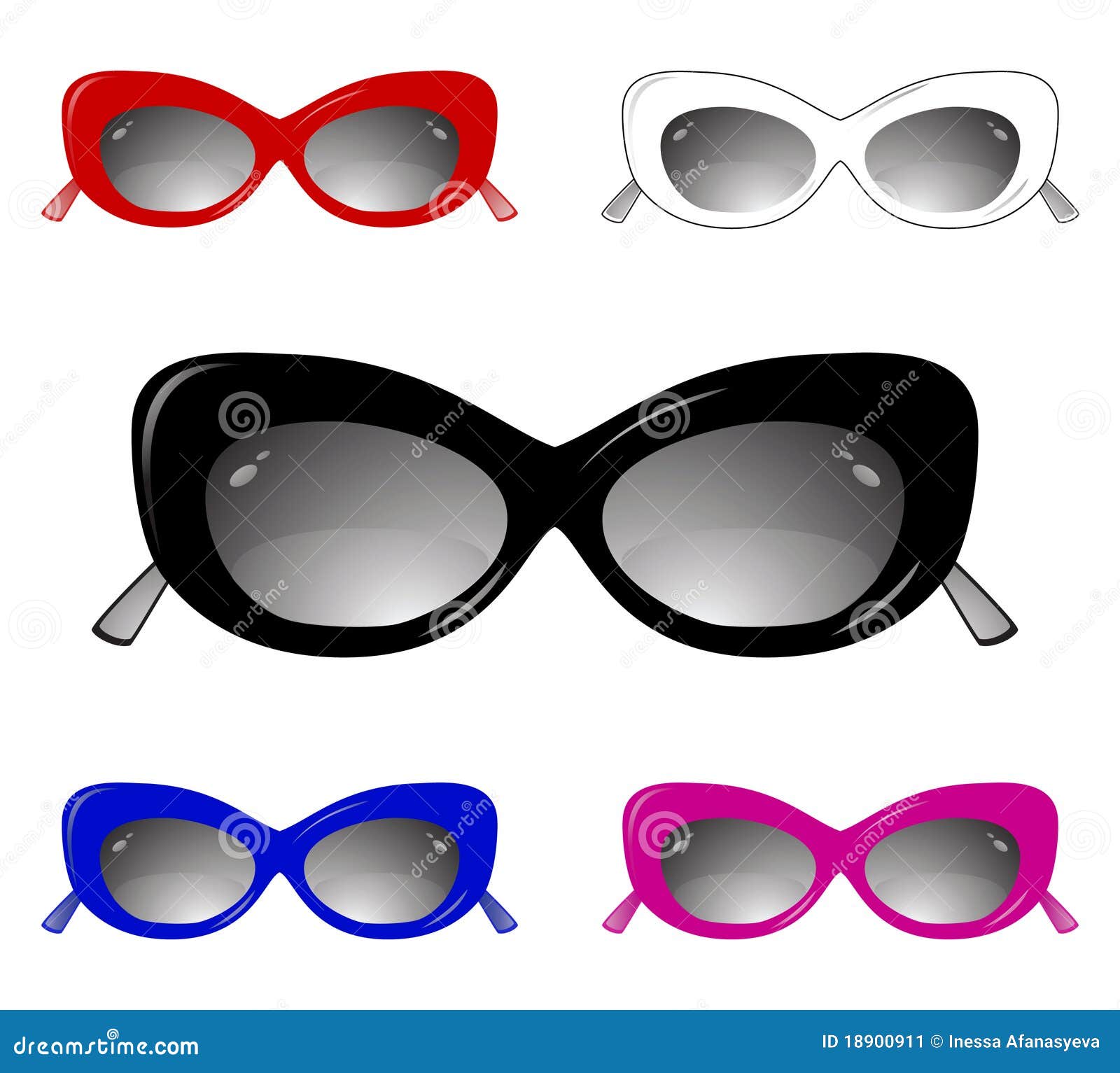 Collection of Glamour Sun Glasses Stock Vector - Illustration of ...