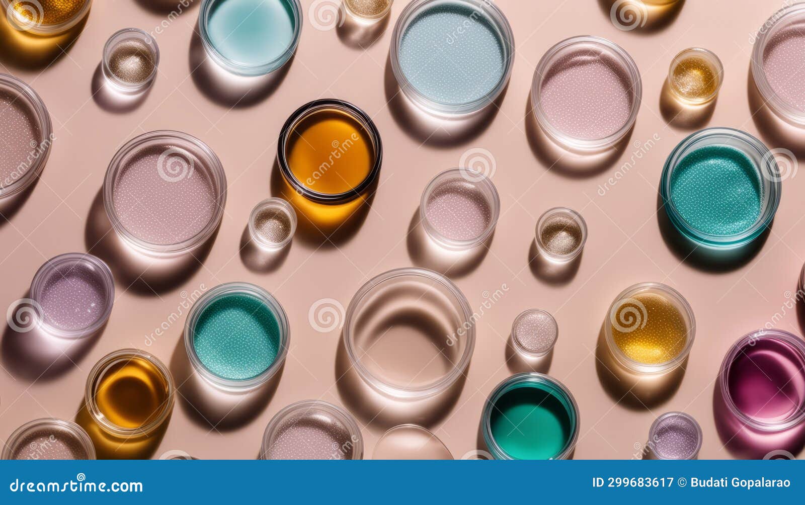 A Collection of Glass Containers with Different Colored Liquids Stock ...
