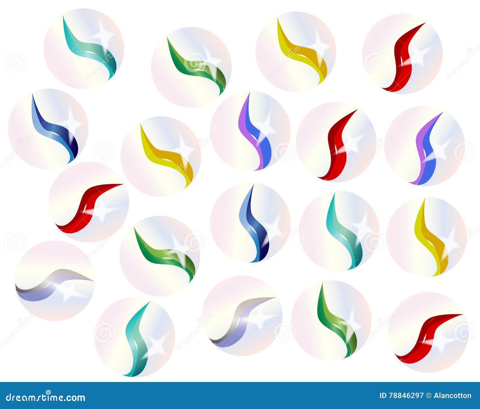 Glass Marbles Toys Kids Playing Colorful Vector Illustration ...