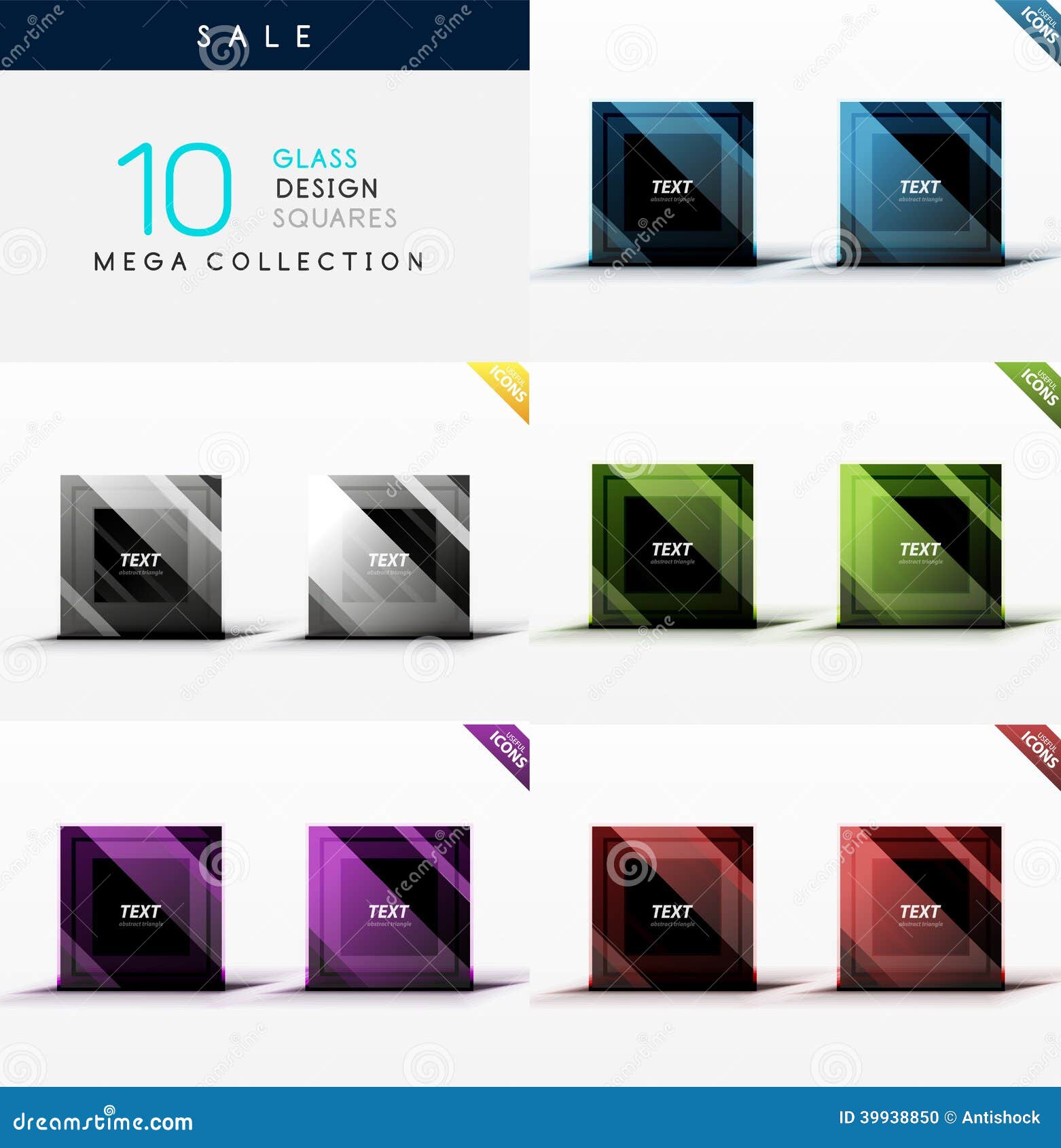 Collection of Glass Square Web Boxes Stock Vector - Illustration of ...
