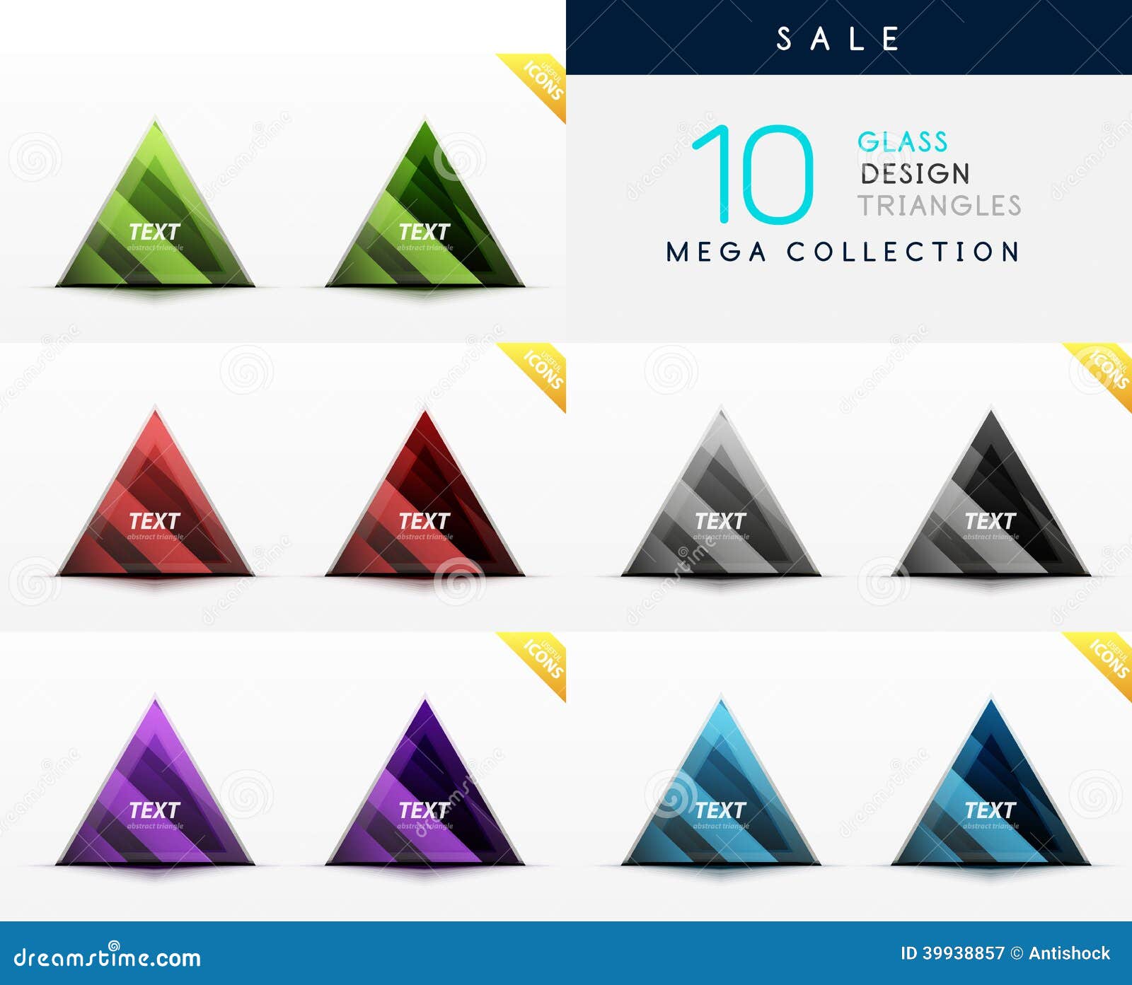 Collection of Glass Triangle Web Boxes Stock Vector - Illustration of ...