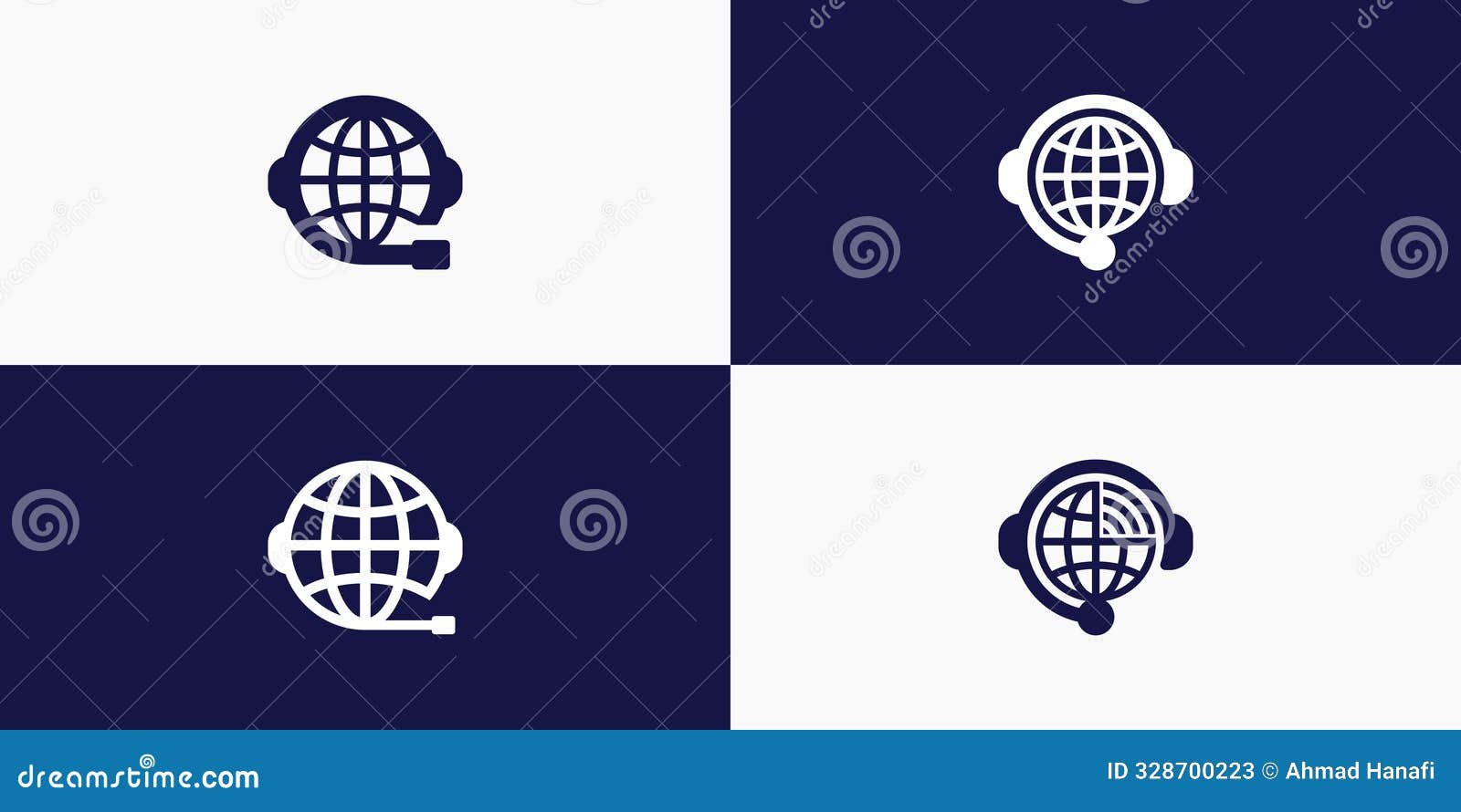 Collection of Global Customer Service Logo Designs. Stock Illustration ...