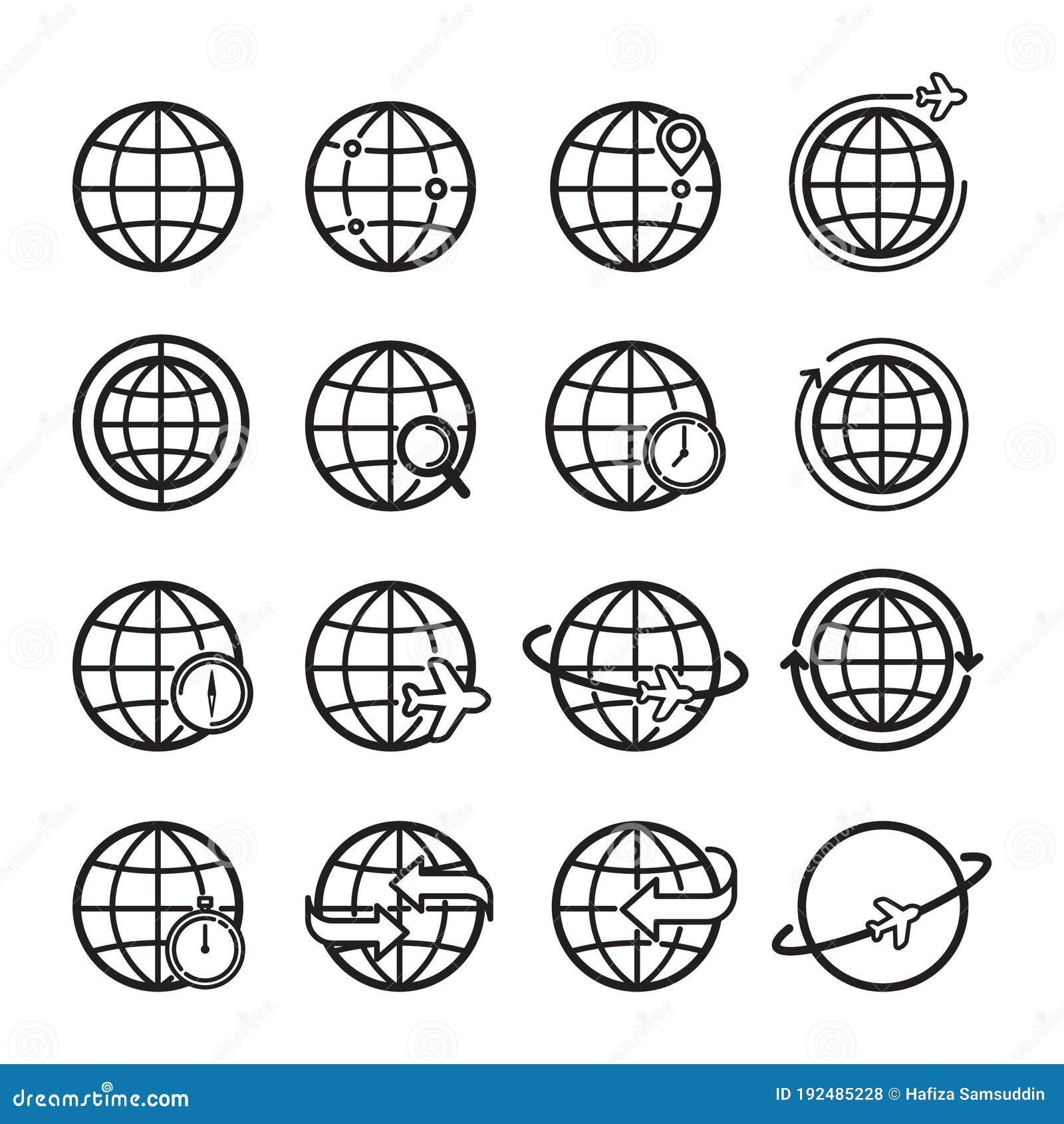 Collection of Global Icons. Vector Illustration Decorative Design Stock ...