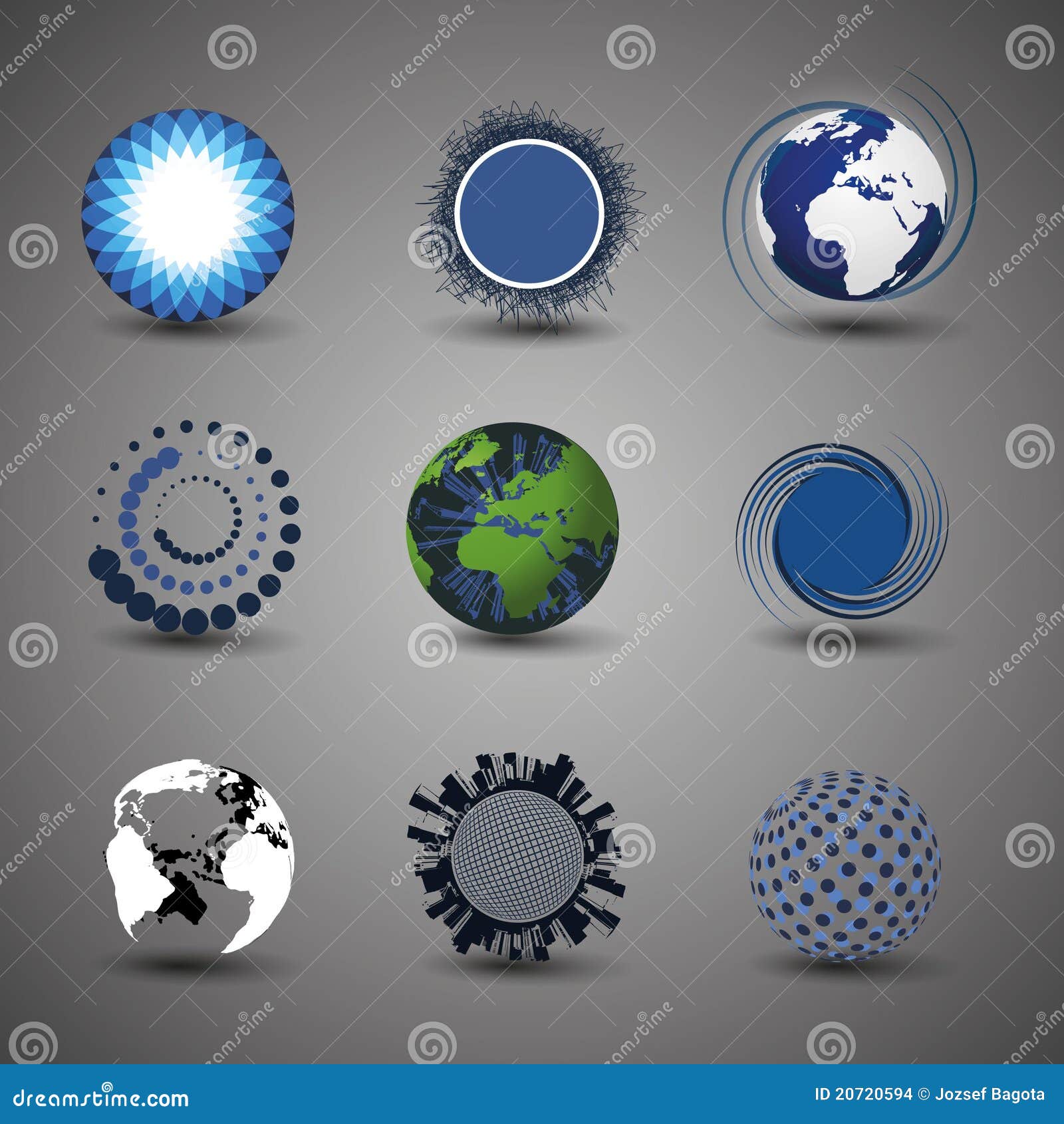 Collection of Globe Designs Stock Vector - Illustration of glass ...