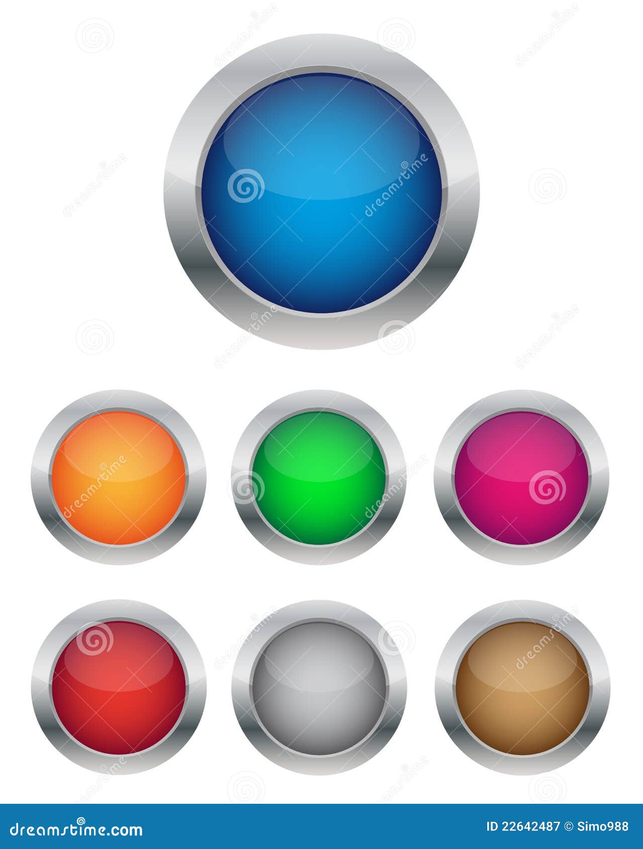 Collection of Glossy Buttons Stock Vector - Illustration of orange ...