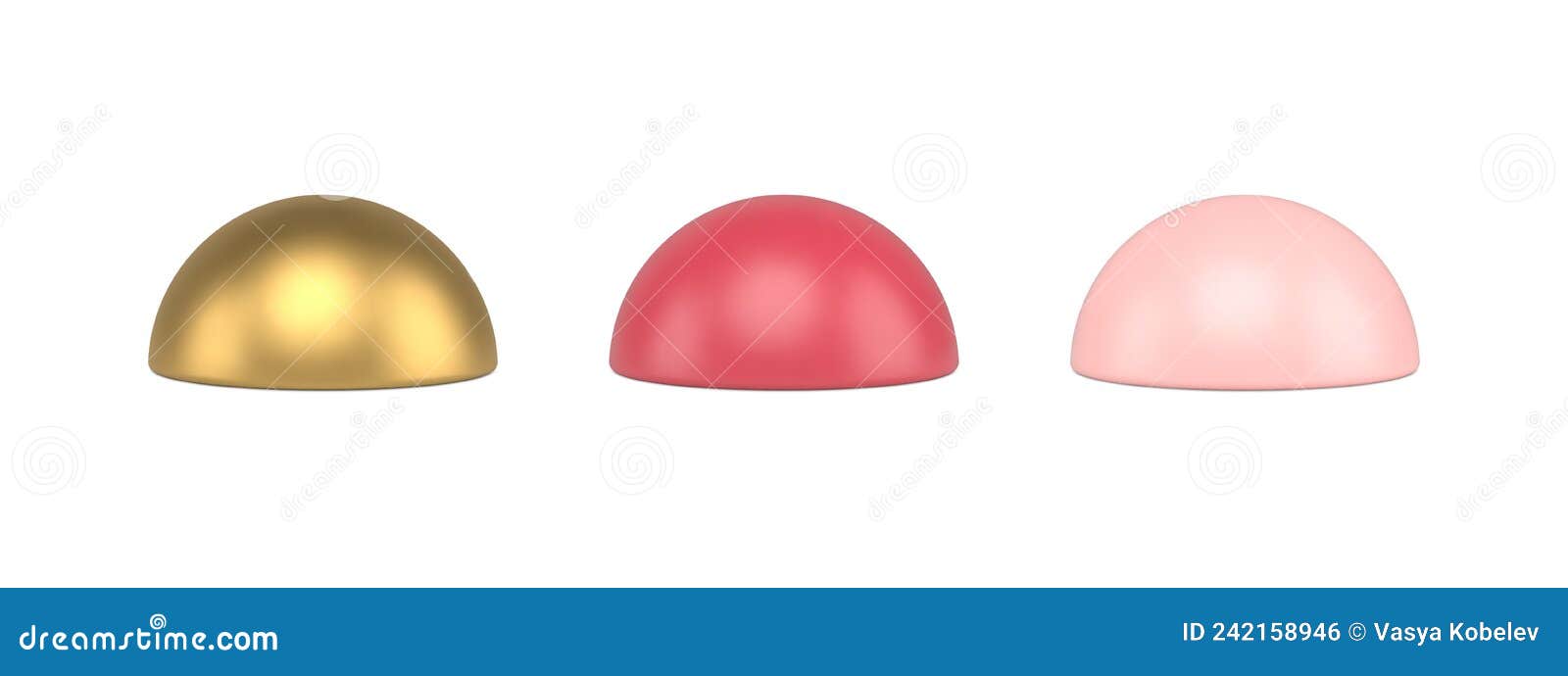 Collection Glossy Semisphere Realistic 3d Template Decorative Design ...