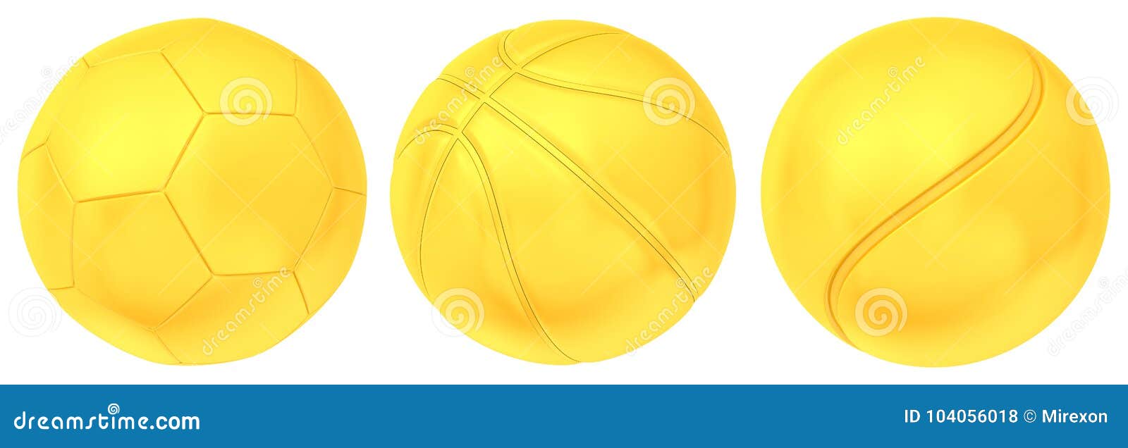 Collection of Gold Balls Isolated on White Background Stock ...