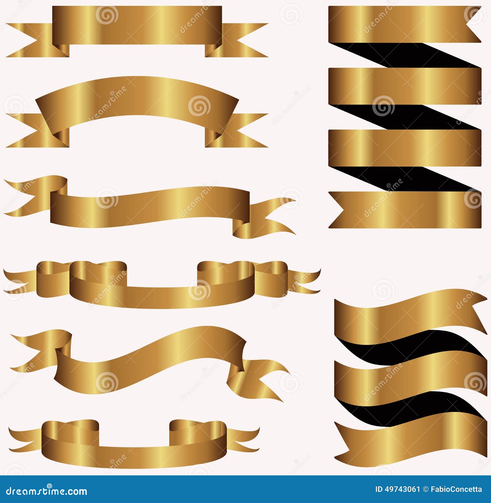 Collection of Gold Metal Banner Stock Illustration - Illustration of ...