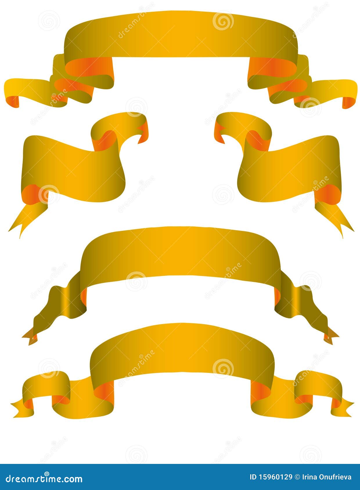 Collection of gold ribbons stock vector. Illustration of painting ...