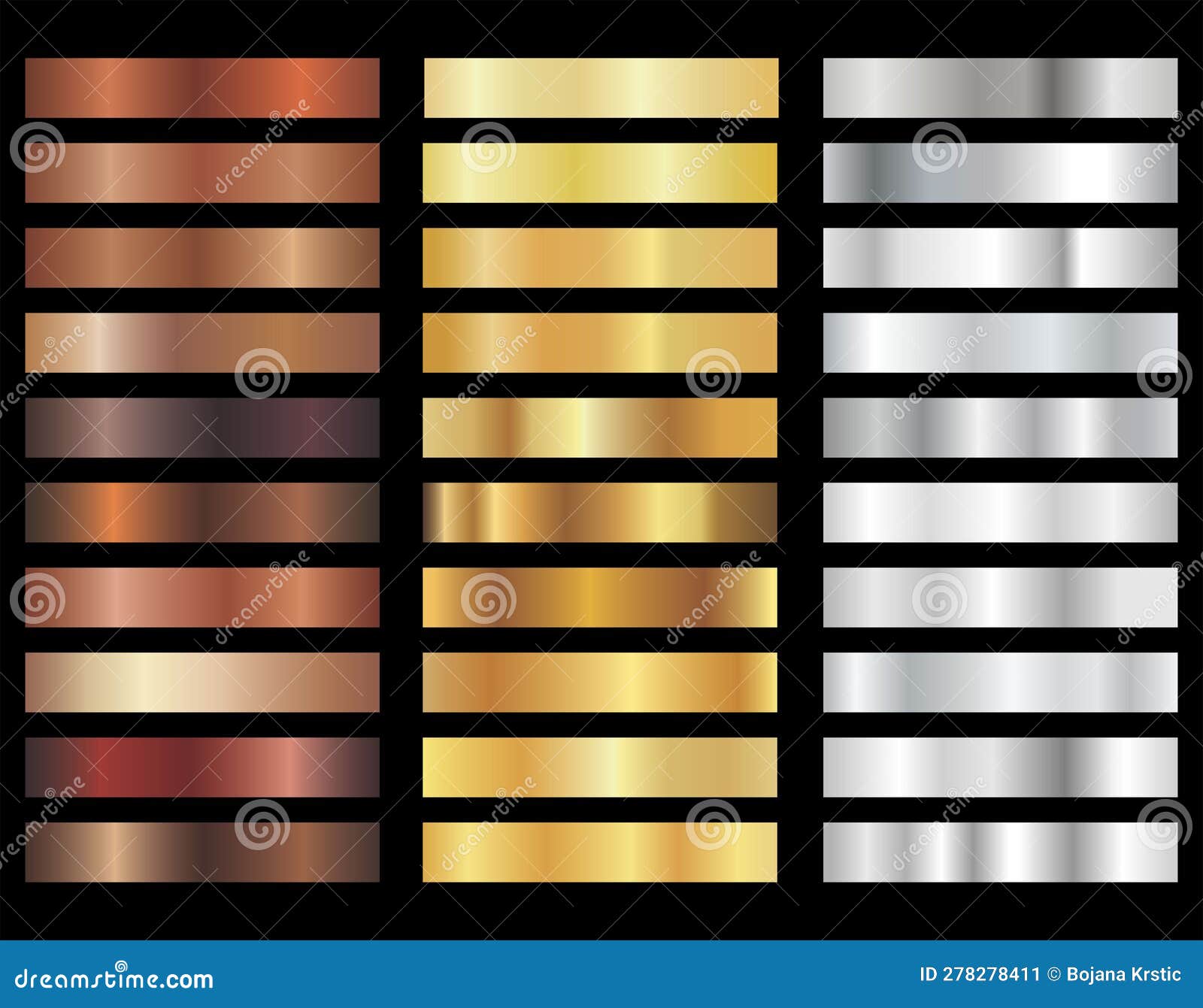 Collection of Gold Silver and Bronze Gradient for Design Vector ...