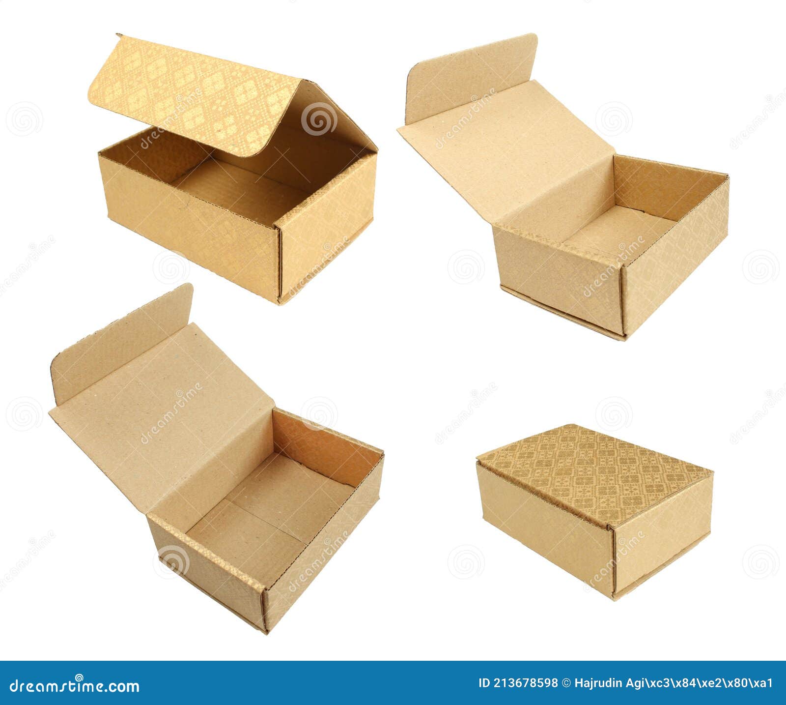 Collection of Golden Color Boxes. Cardboard Recyclable Box from ...
