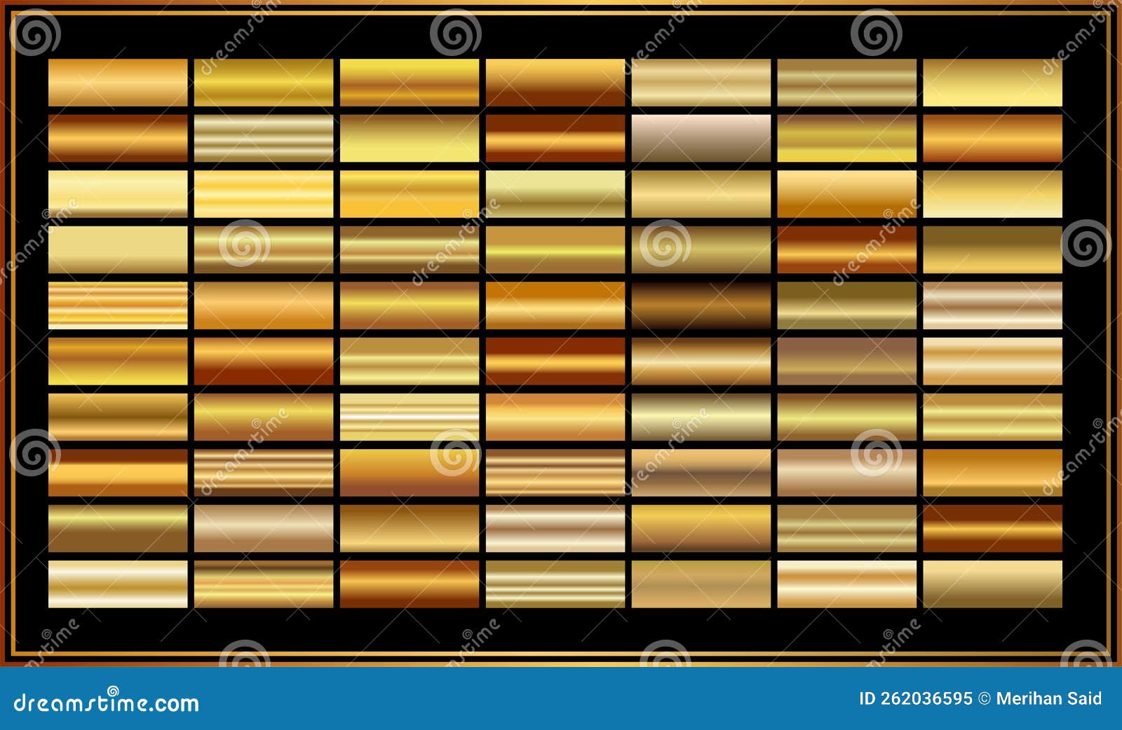Collection of Golden Metallic Gradient. Brilliant Plates with Gold ...