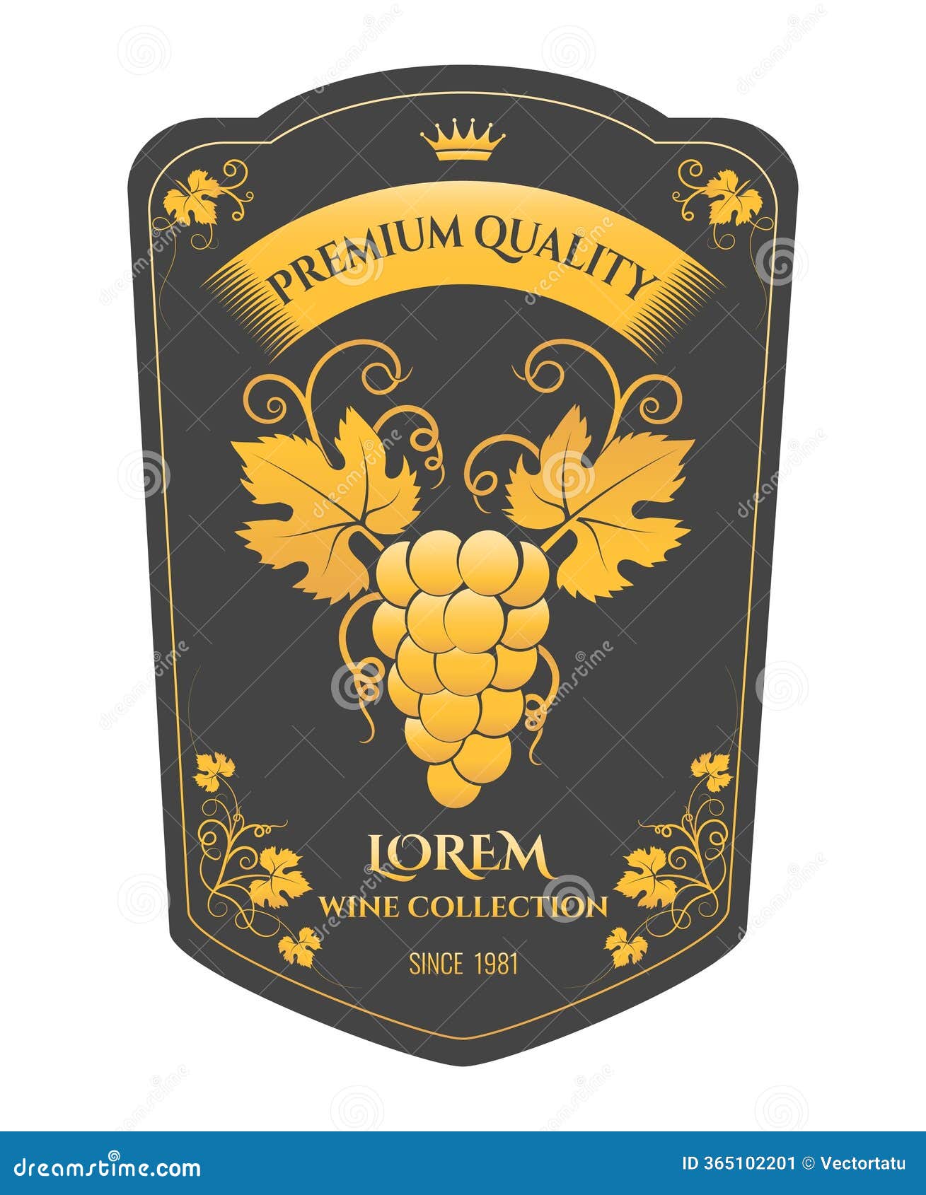 Vine Label Red Circle Texture Background Bottle Vector Illustration ...