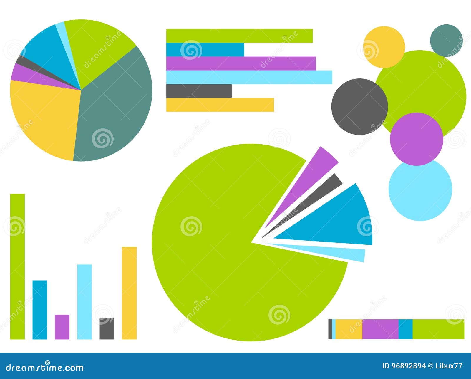 Collection Graph Chart Report Isolated Stock Vector - Illustration of ...