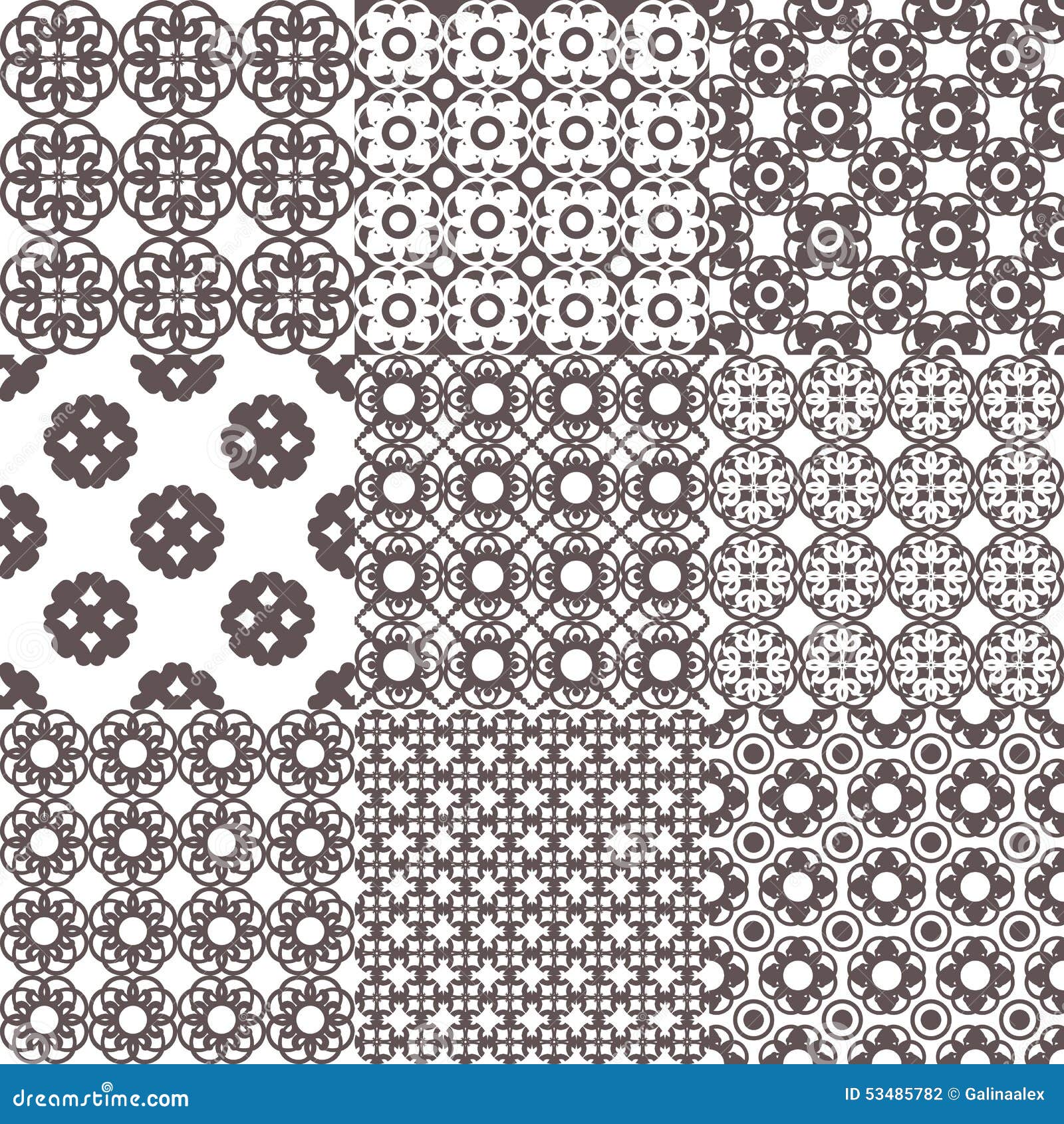 Collection of Graphical Vector Seamless Patterns Stock Vector ...