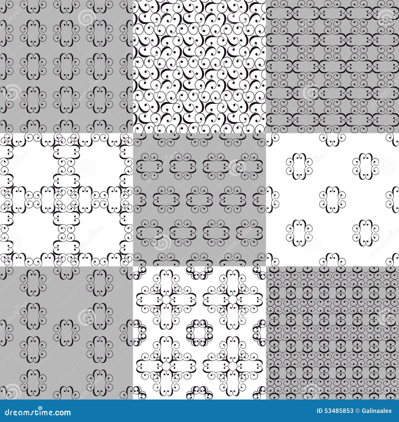 Collection of Graphical Vector Seamless Patterns Stock Vector ...