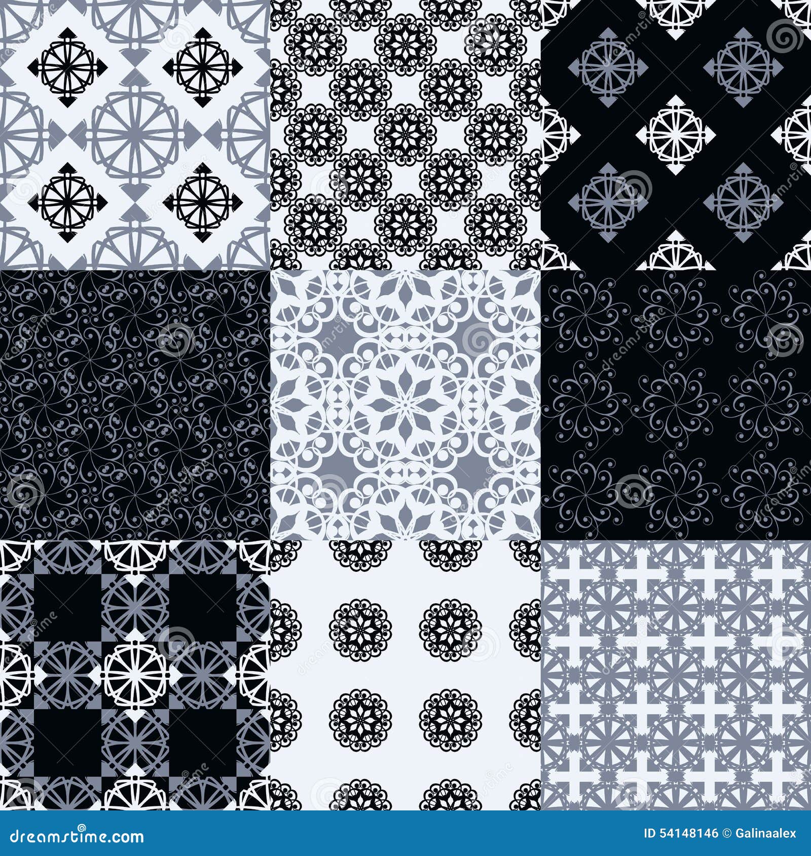 Collection of Graphical Vector Seamless Patterns Stock Vector ...