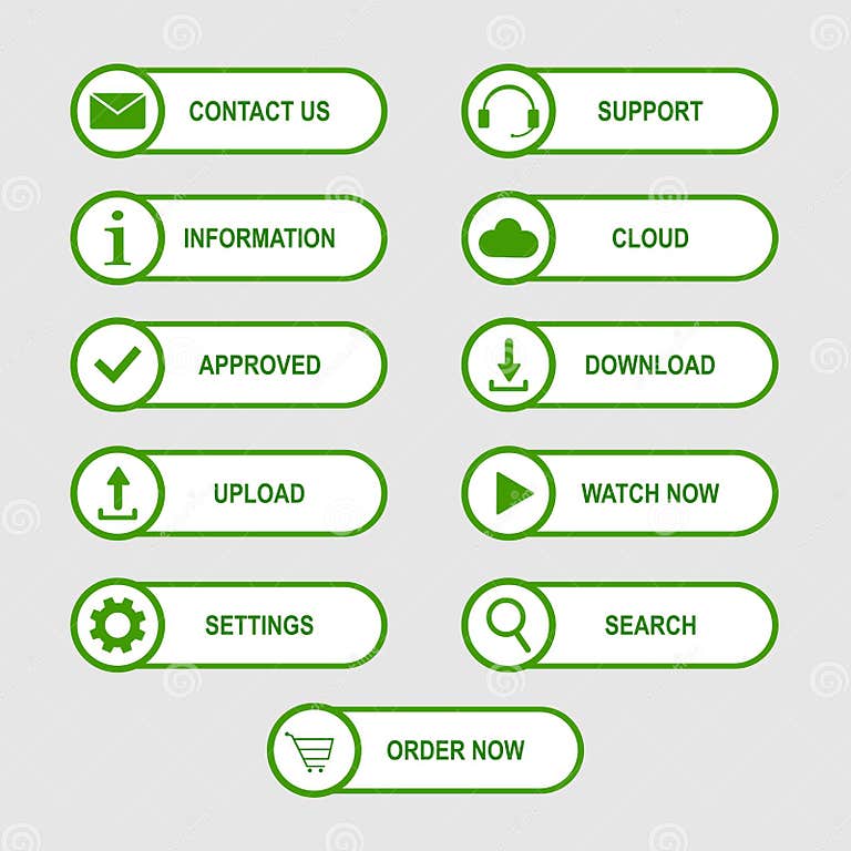 A Collection of Green Buttons for Web Design Stock Vector ...