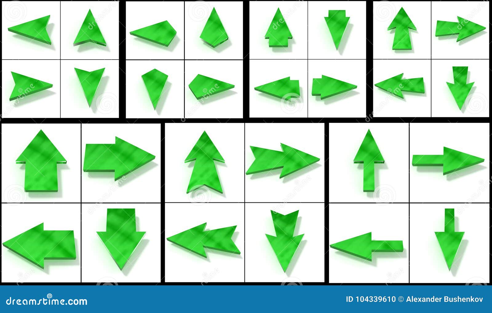 Collection green cursors stock illustration. Illustration of display ...