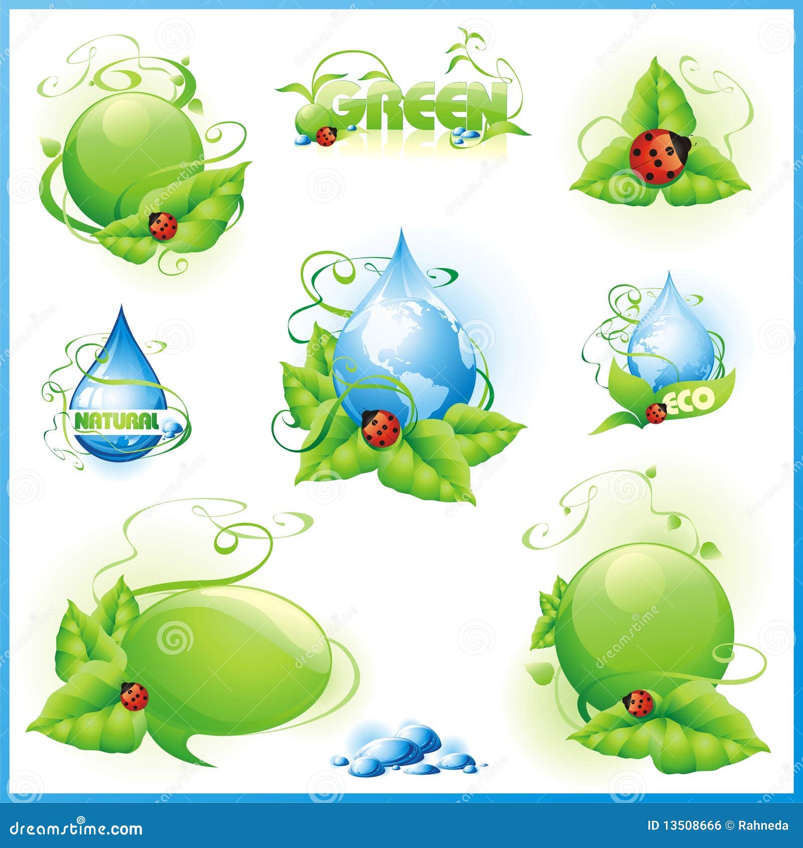 Collection of Green Designs Stock Vector - Illustration of background ...