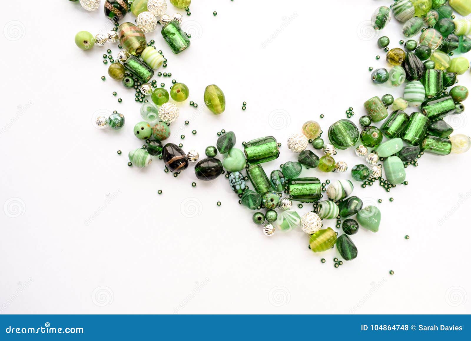 Collection of Green Glass Beads Stock Photo - Image of green, handmade ...