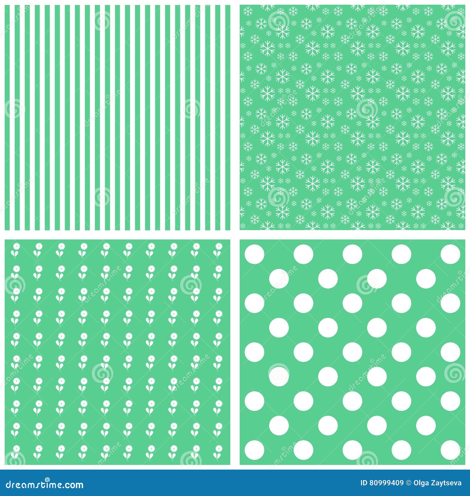 Collection of Green Patterns. Stock Illustration - Illustration of ...