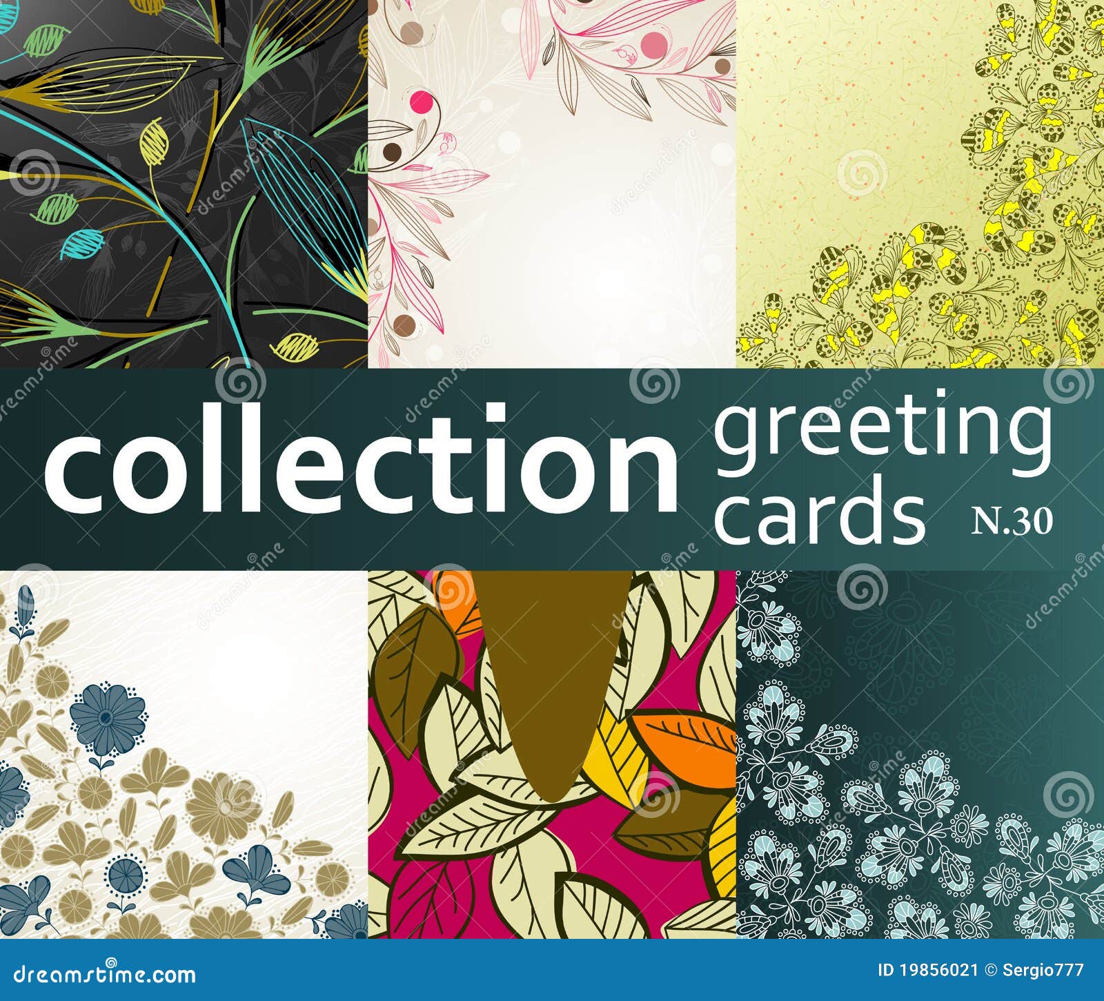 Collection greeting cards stock vector. Illustration of branch - 19856021