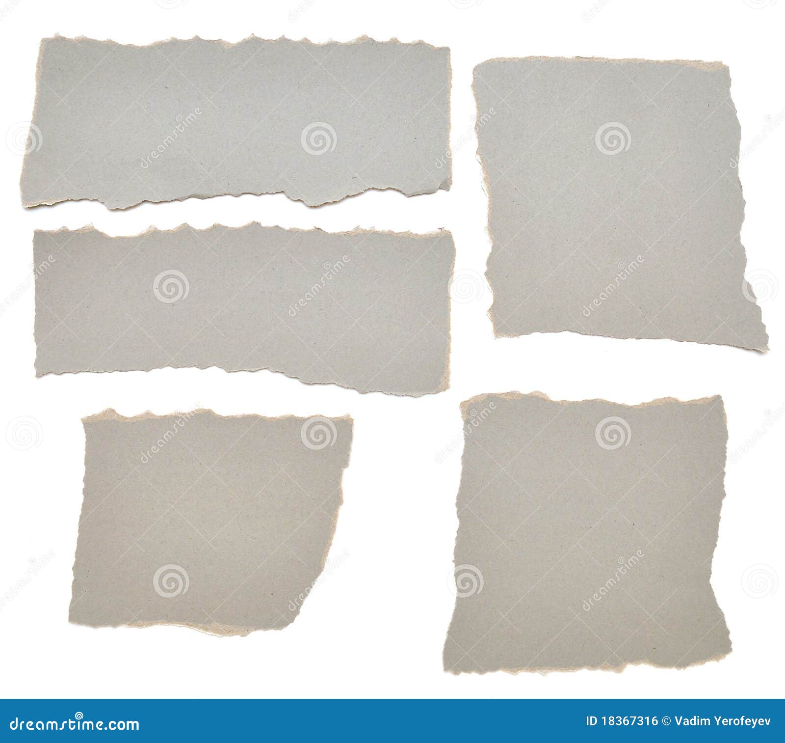 Collection of Grey Ripped Pieces of Paper Stock Photo - Image of ...