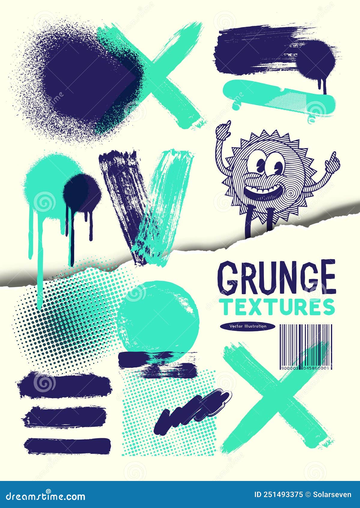 Grunge Paint and Spray Vector Elements Stock Vector - Illustration of ...