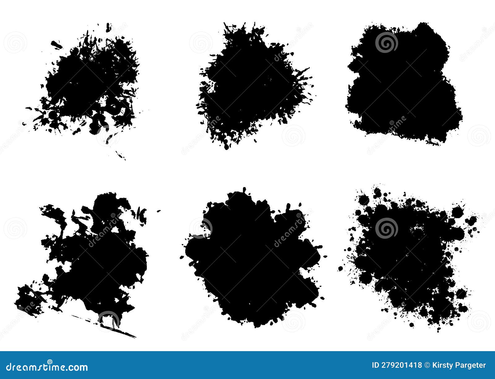 Collection of Grunge Splat Designs Stock Vector - Illustration of ...
