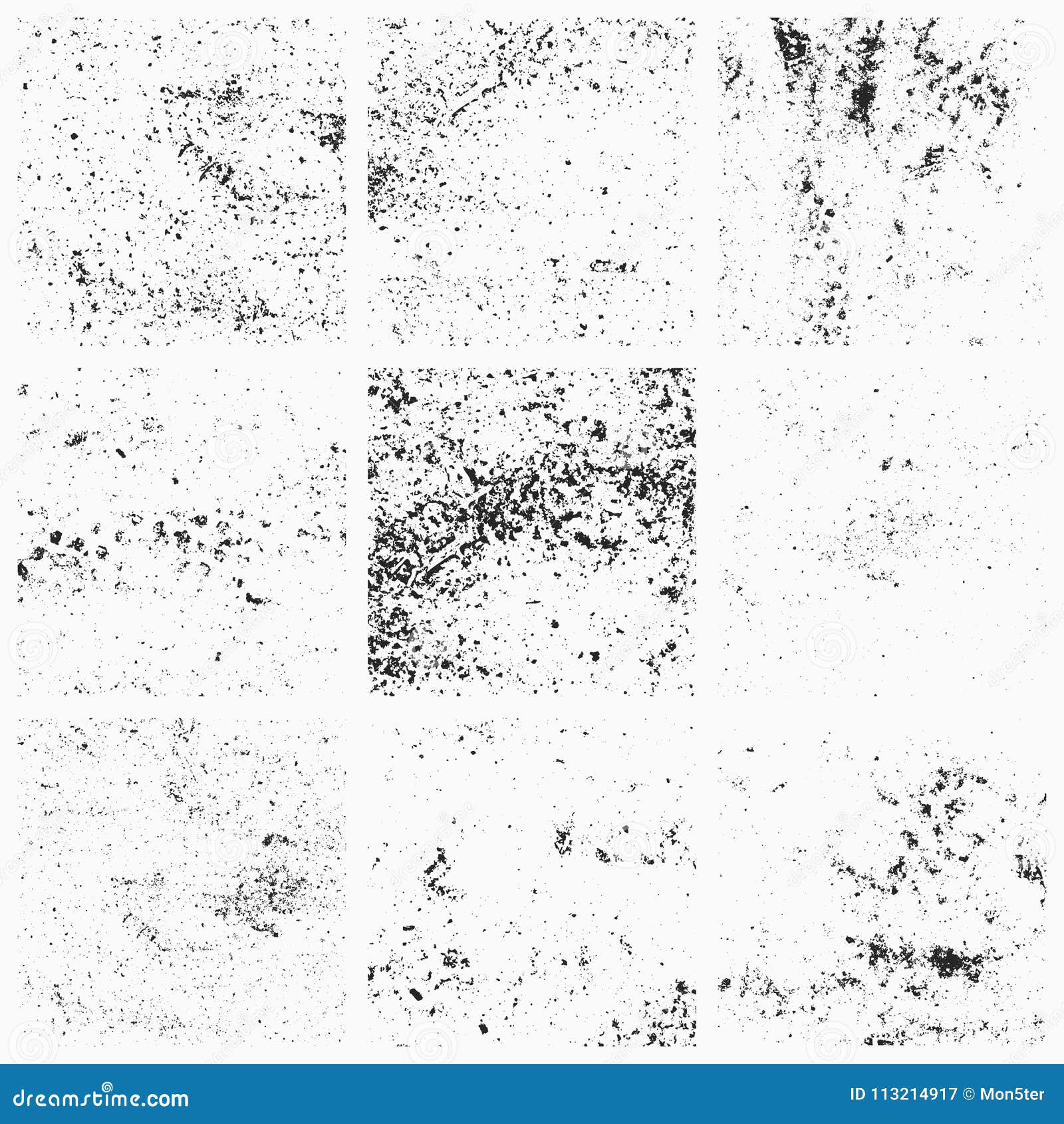 Collection of Grunge Textures. Vector. Stock Vector - Illustration of ...