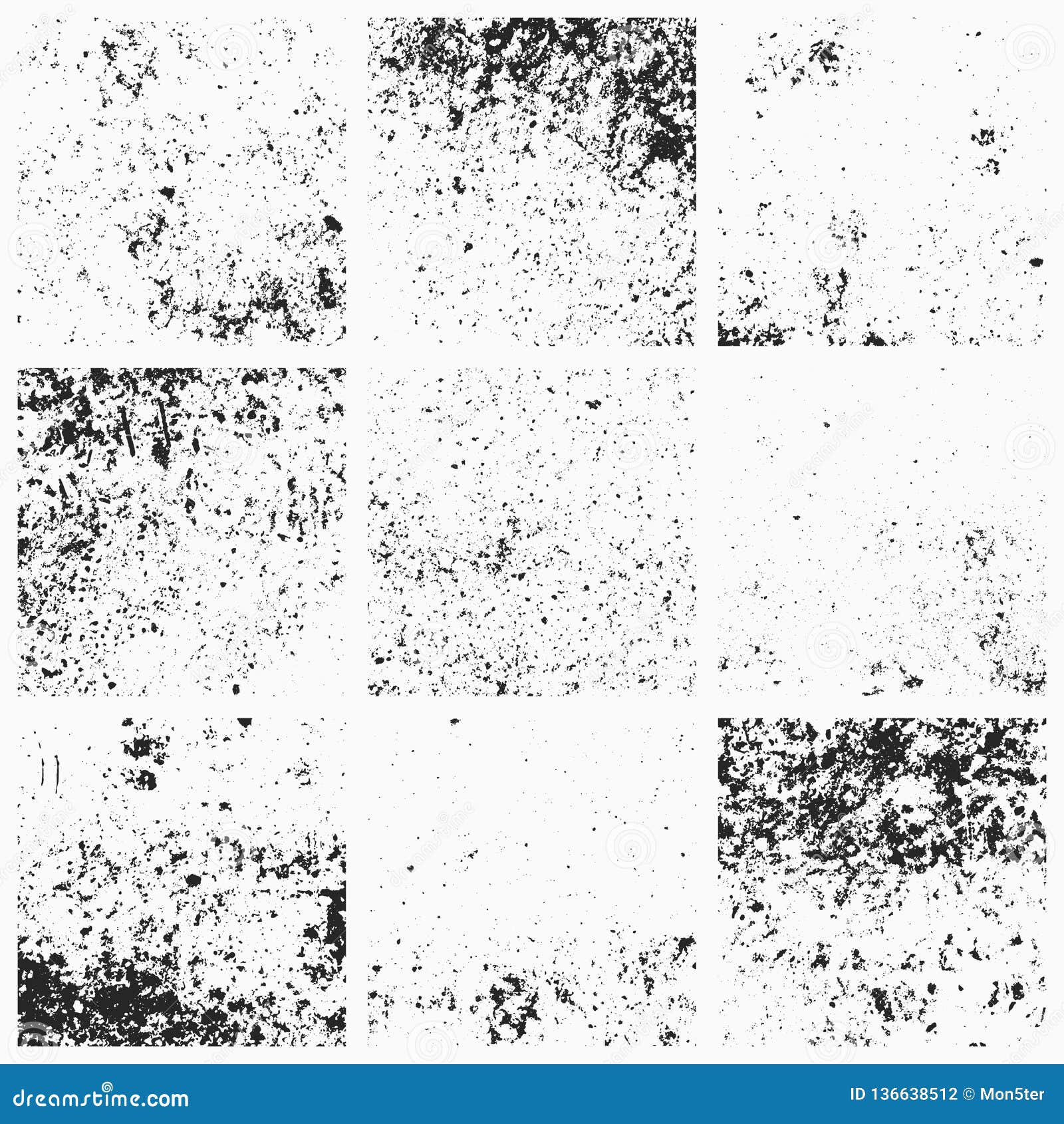 Collection of Grunge Textures. Vector. Stock Vector - Illustration of ...