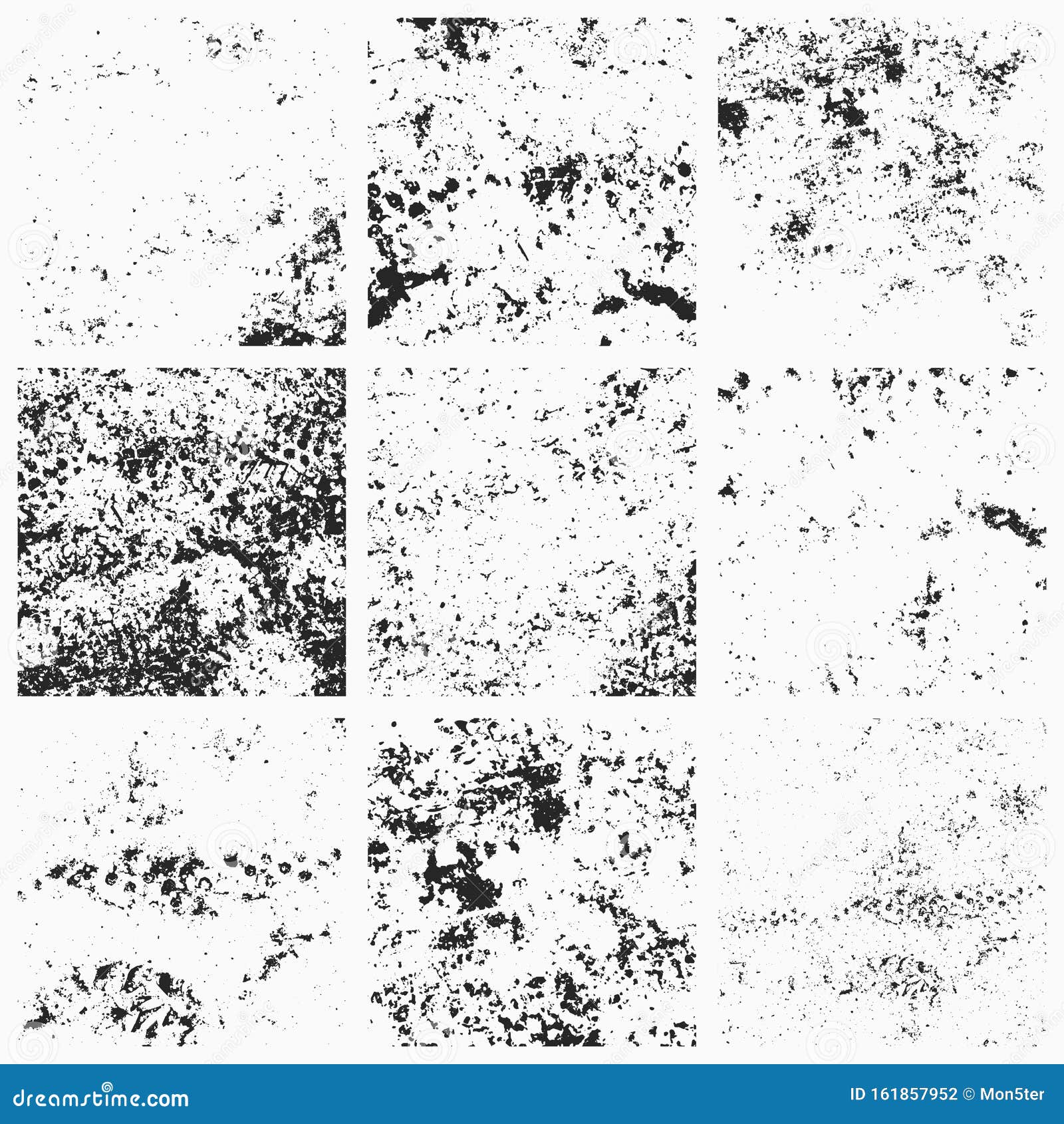 Collection of Grunge Textures. Vector. Stock Vector - Illustration of ...