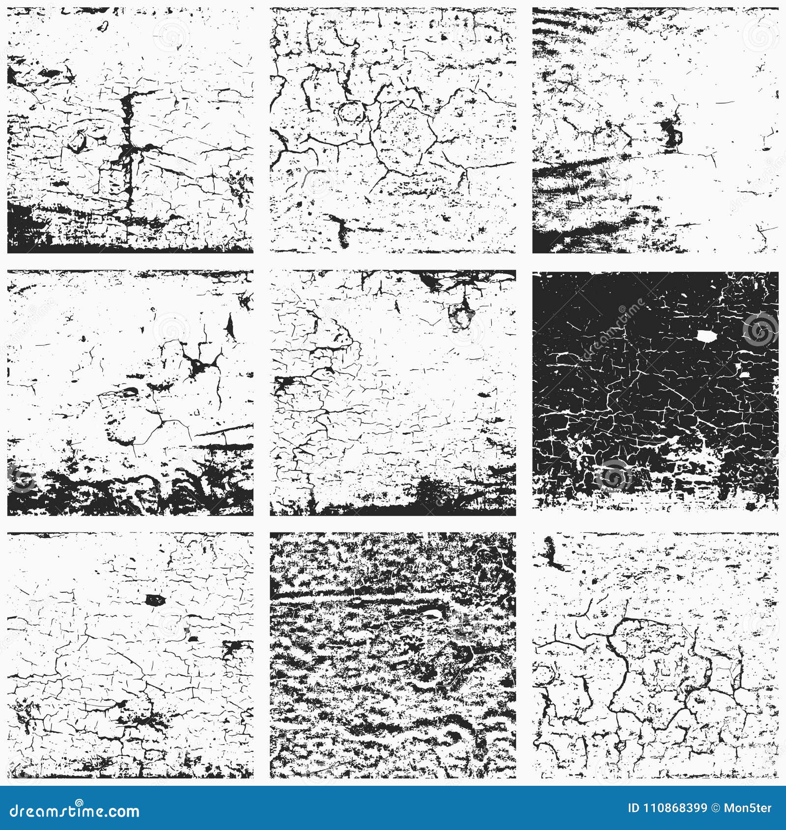 Collection of Grunge Textures. Vector. Stock Vector - Illustration of ...