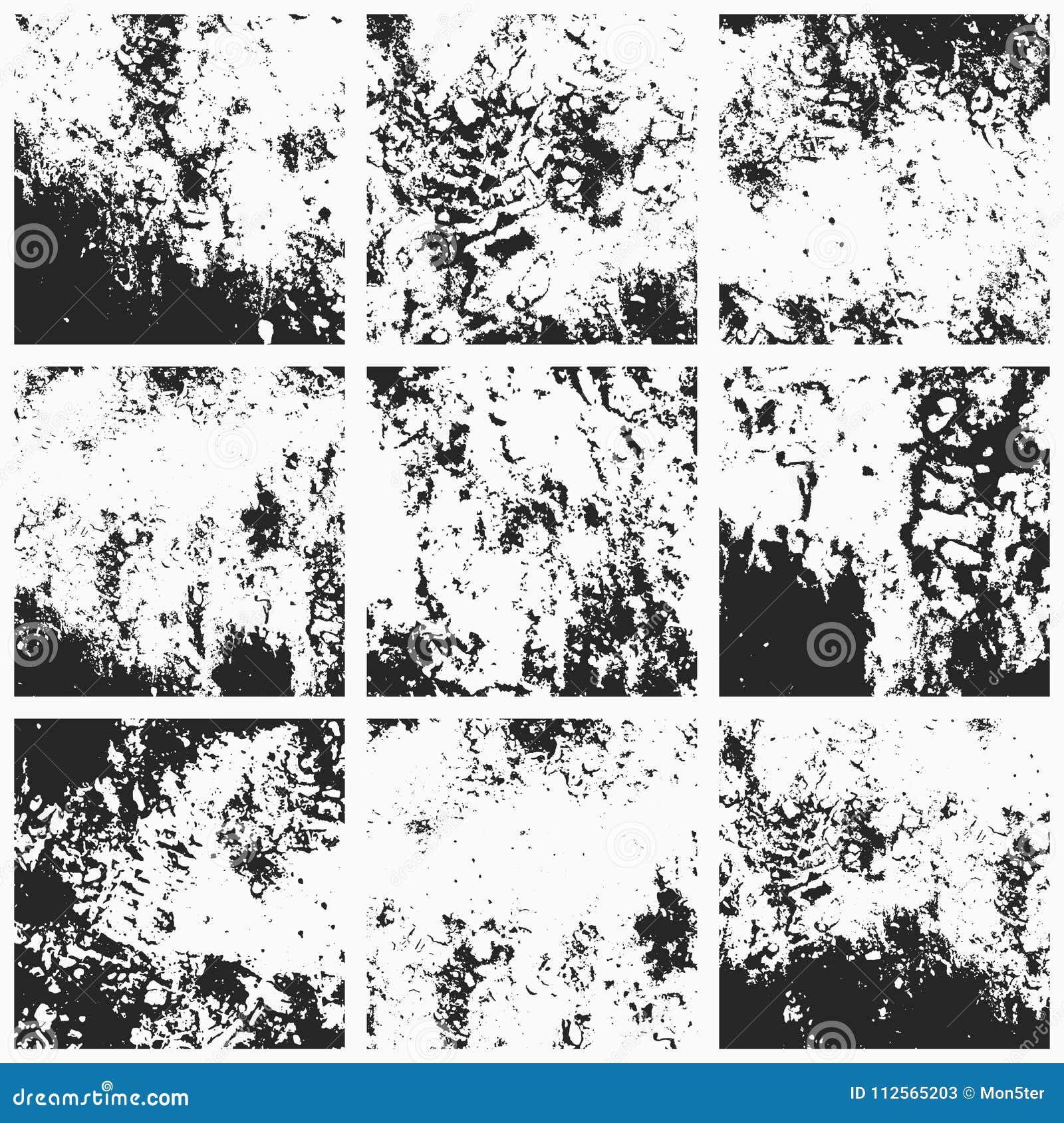 Collection of Grunge Textures. Vector. Stock Vector - Illustration of ...