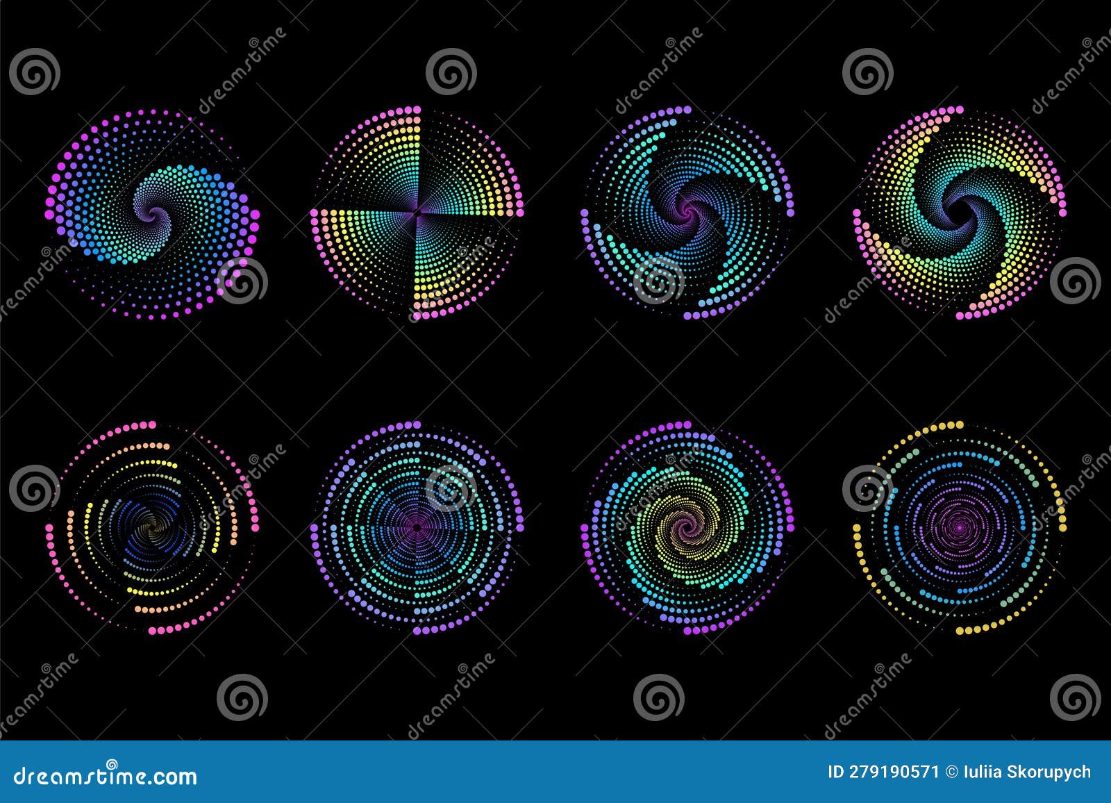 Collection of Halfton Elements Stock Vector - Illustration of circular ...