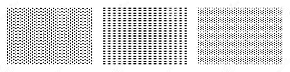 Collection of Halftone Patterns with Varying Dot Sizes. Isolated Vector ...